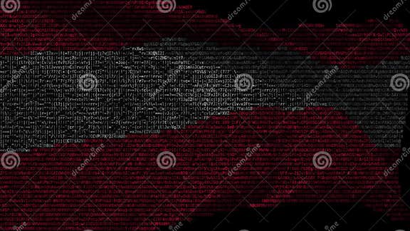 Waving Digital Flag of Austria on Computer Screen, 3d Rendering Stock ...