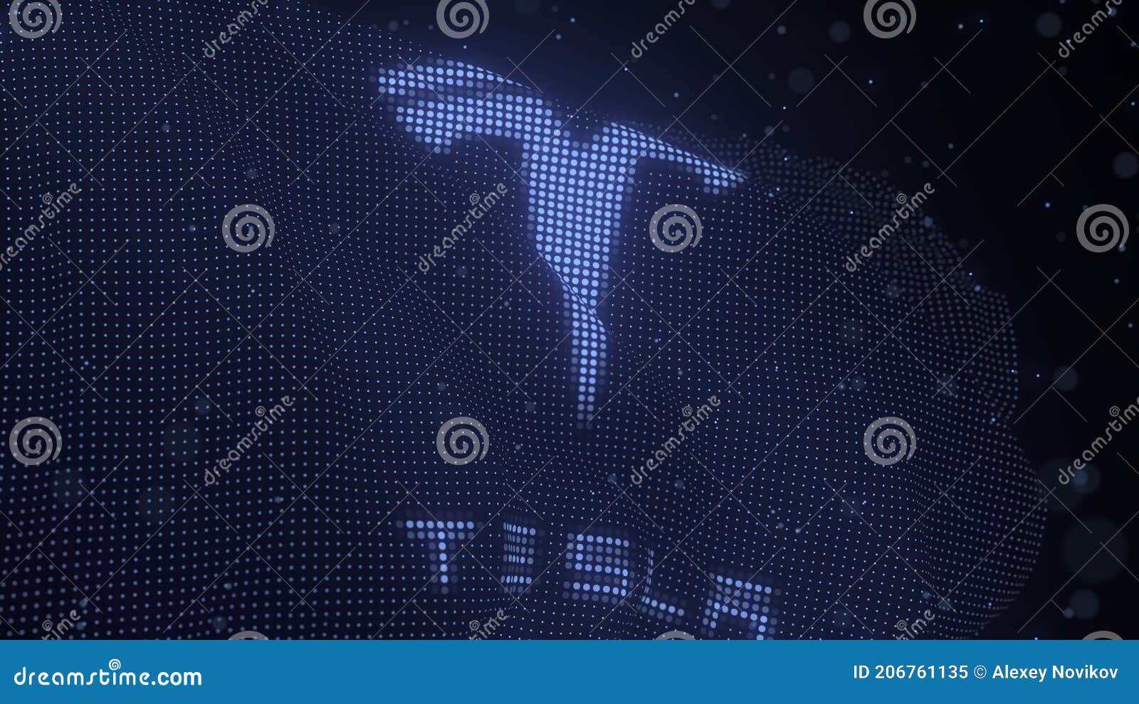 Waving Digital Flag with TESLA Company Logo, 3d Rendering, Editorial 3d ...