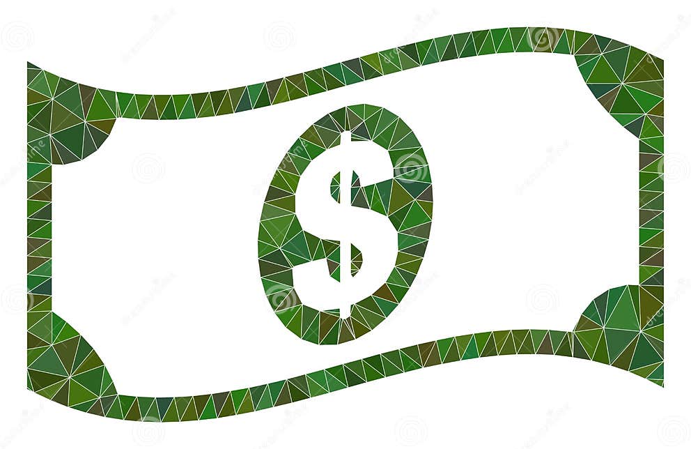 Waving Dollar Banknote Triangle Mocaic Icon Stock Vector - Illustration ...