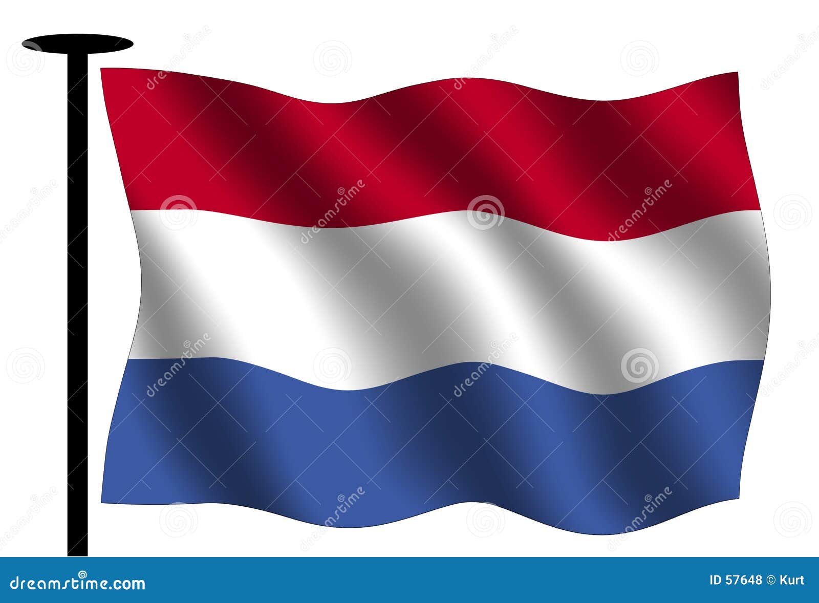 Waving Dutch flag stock illustration. Illustration of nationalist - 57648