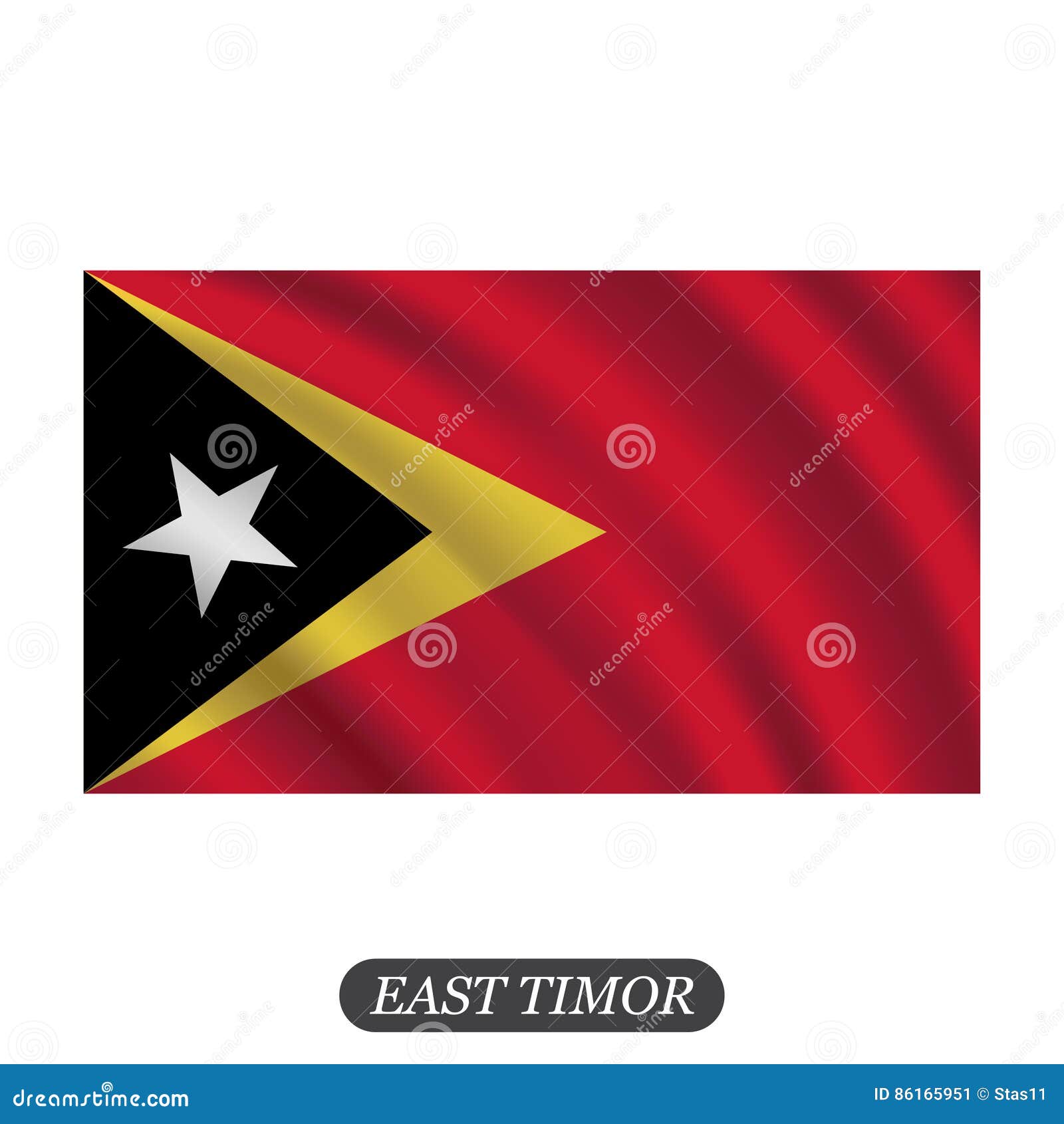 Waving East Timor Flag on a White Background. Vector Illustration Stock ...