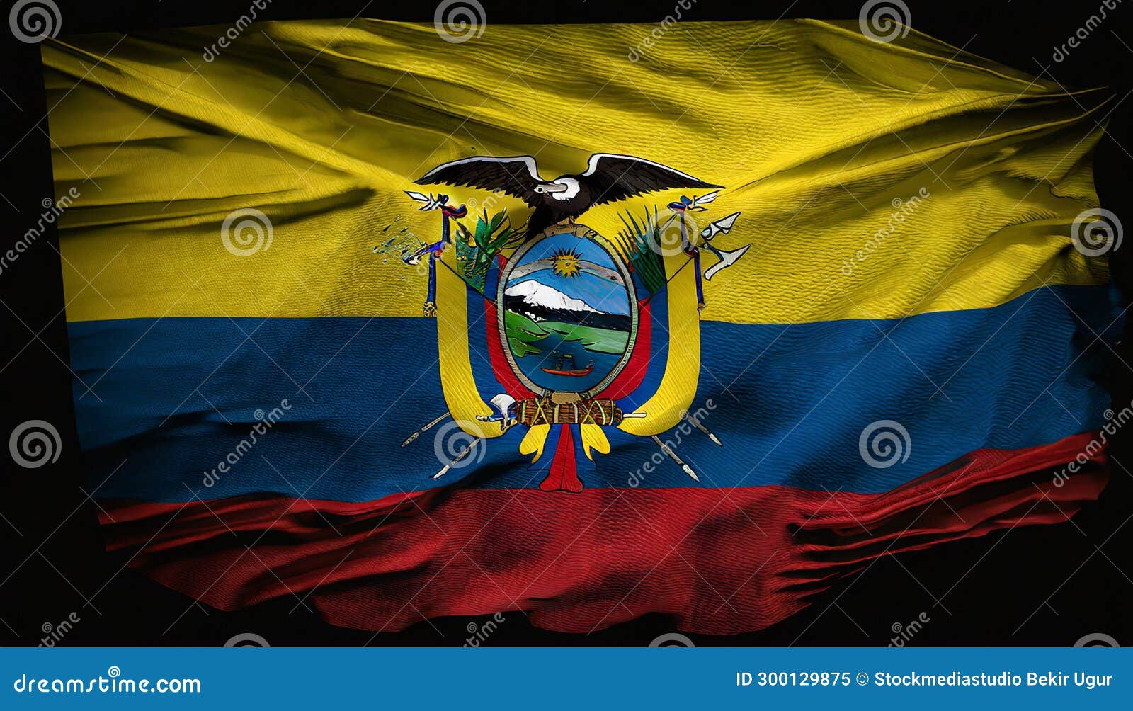 Flag of Republic of Ecuador Stock Illustration - Illustration of ethnic ...