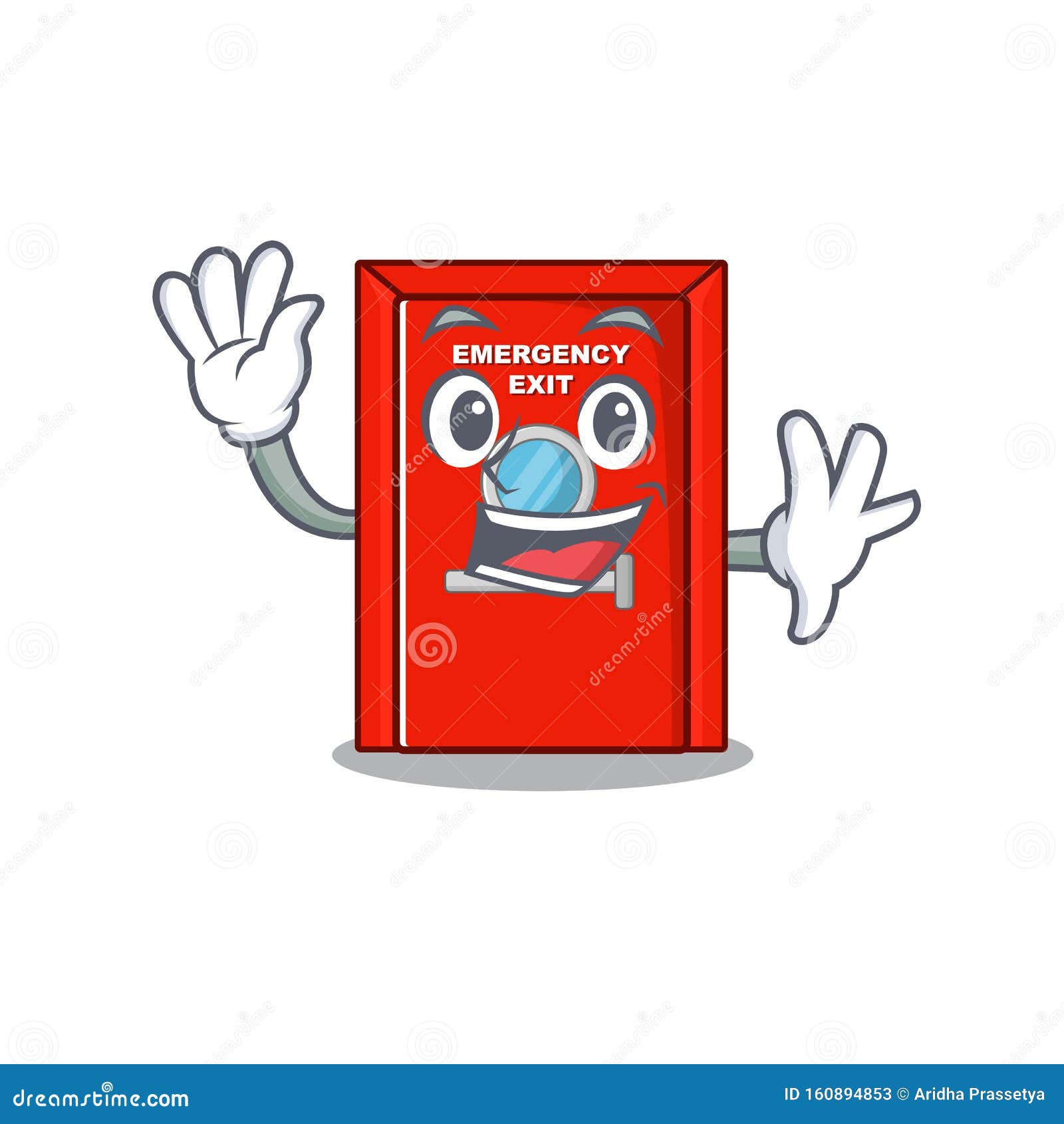 Waving Emergency Exit Door Isolated the Cartoon Stock Vector ...