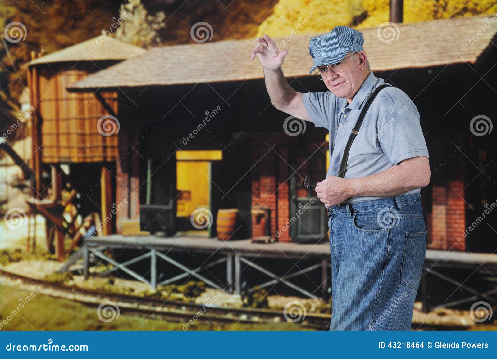 Waving Engineer stock photo. Image of greasy, person - 43218464