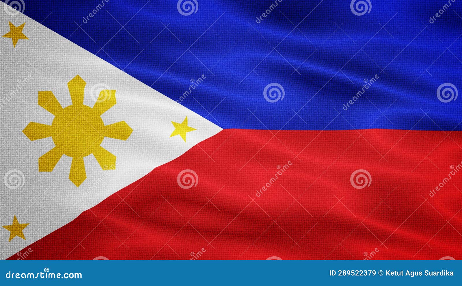 Waving Fabric Texture of Philippines National Flag Background Stock ...
