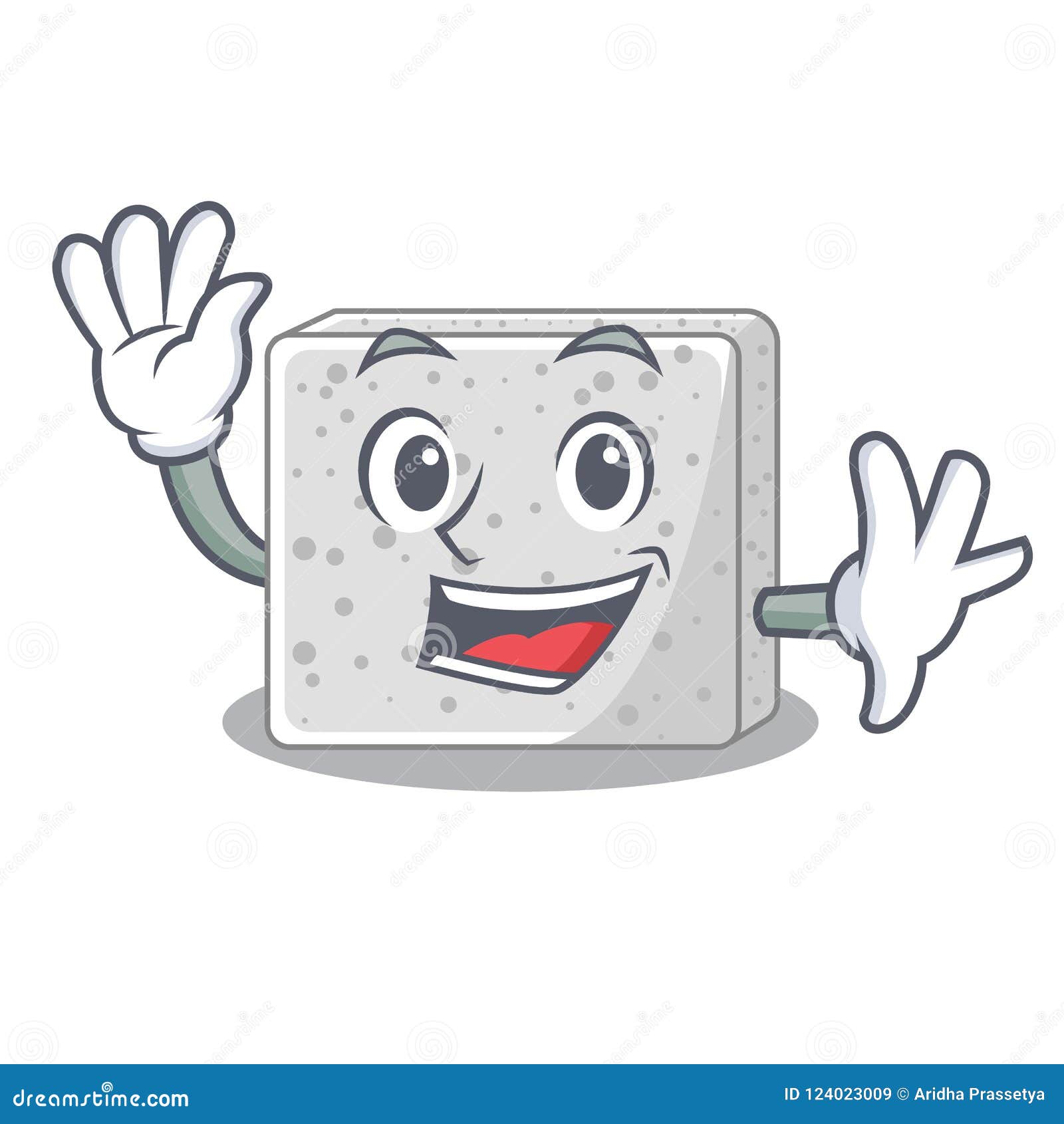 Waving Feta Cheese Pieces Character Stock Vector - Illustration of ...