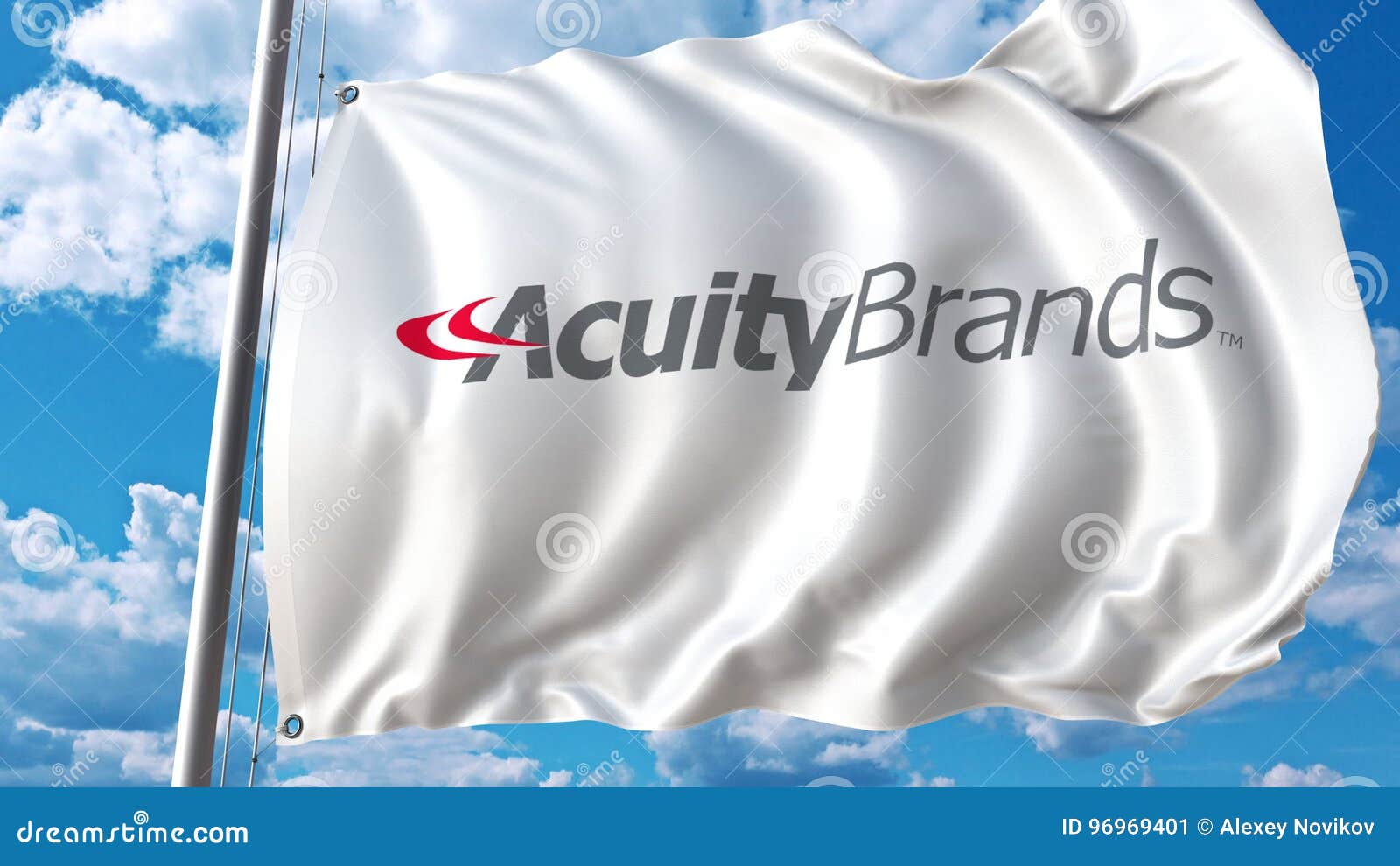 Waving Flag with Acuity Brands Logo. Editoial 3D Rendering Editorial ...