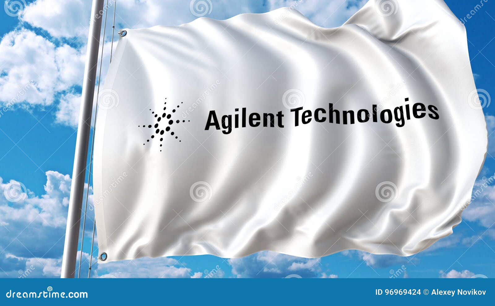 Waving Flag with Agilent Technologies Logo. Editoial 3D Rendering ...