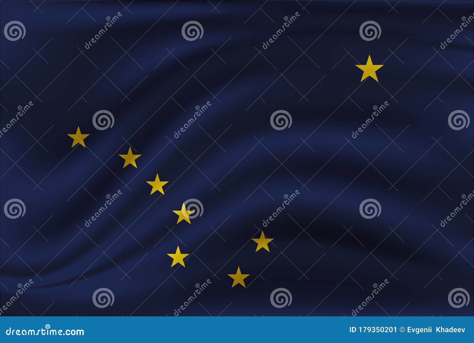 Waving Flag of ALASKA. Illustration Stock Illustration - Illustration ...