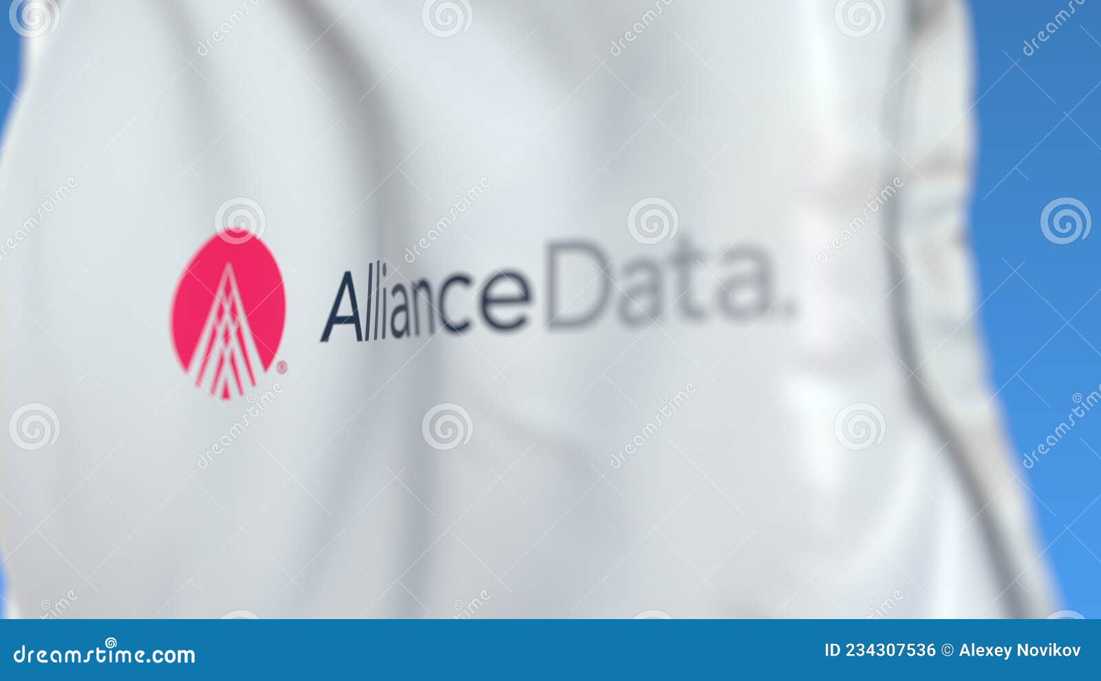 Flying Flag with Alliance Data Logo, Close-up. Editorial 3D Rendering ...