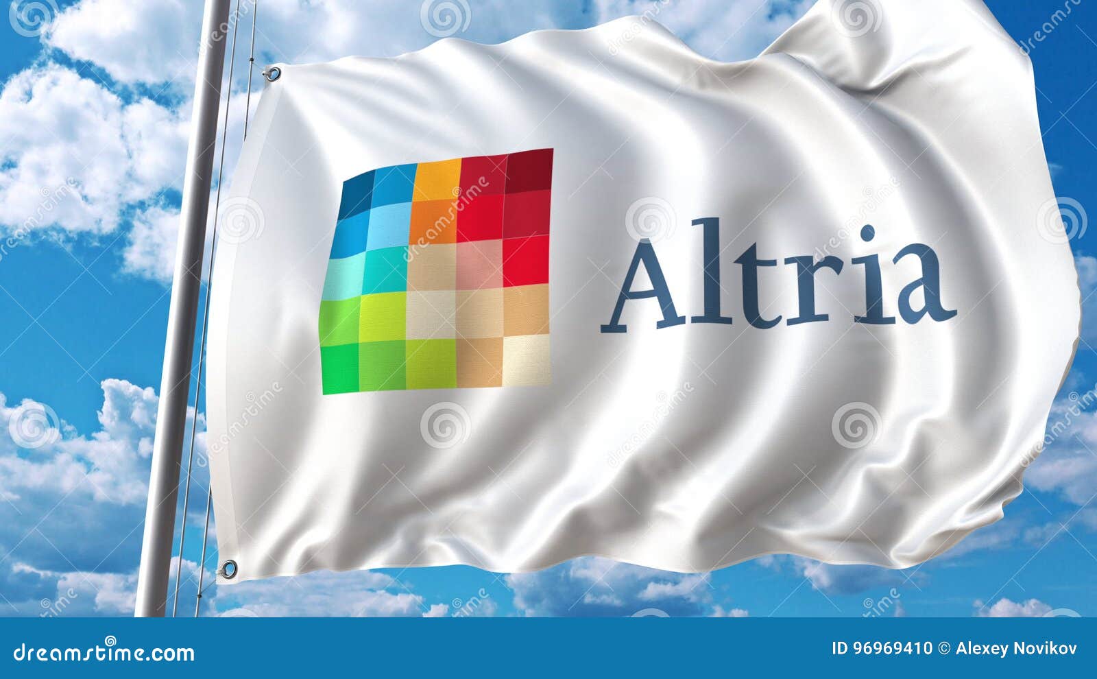 Waving Flag with Altria Logo. Editoial 3D Rendering Editorial Image ...
