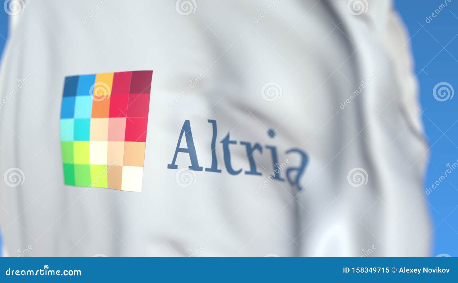 Waving Flag with Altria Logo, Close-up. Editorial 3D Rendering ...