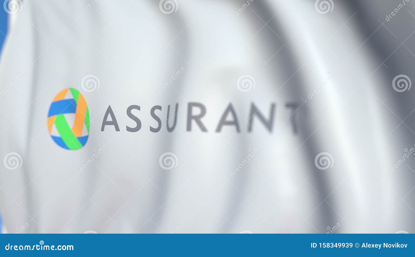 Flying Flag with Assurant Logo, Close-up. Editorial 3D Rendering ...