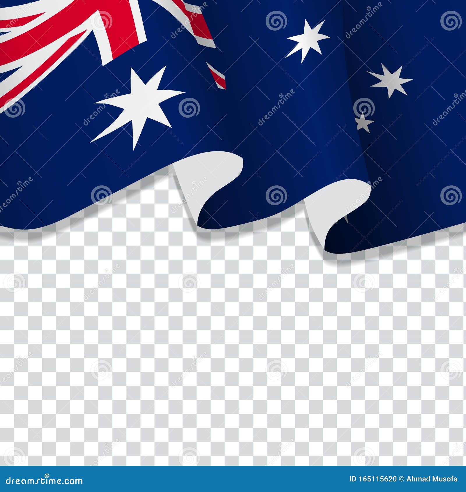 Waving Flag of Australia for Independence Day Isolated on Transparent ...