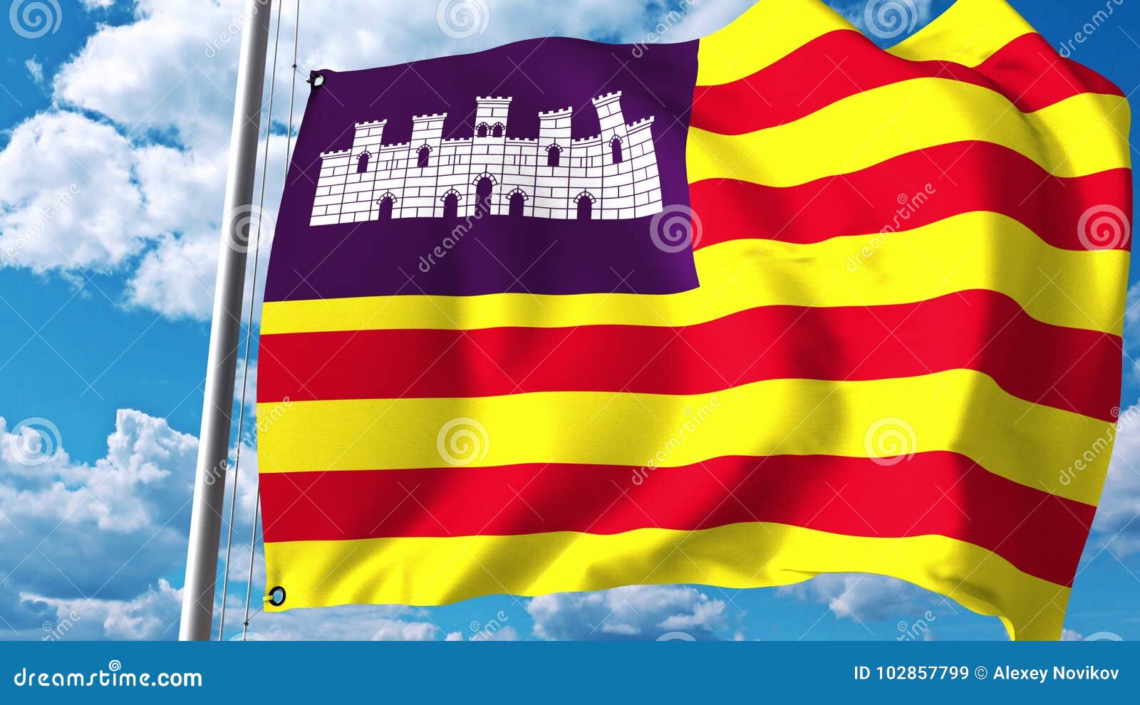 Flag Of Menorca Brush Strokes. Flag Menorca Of The Balearic Islands On ...
