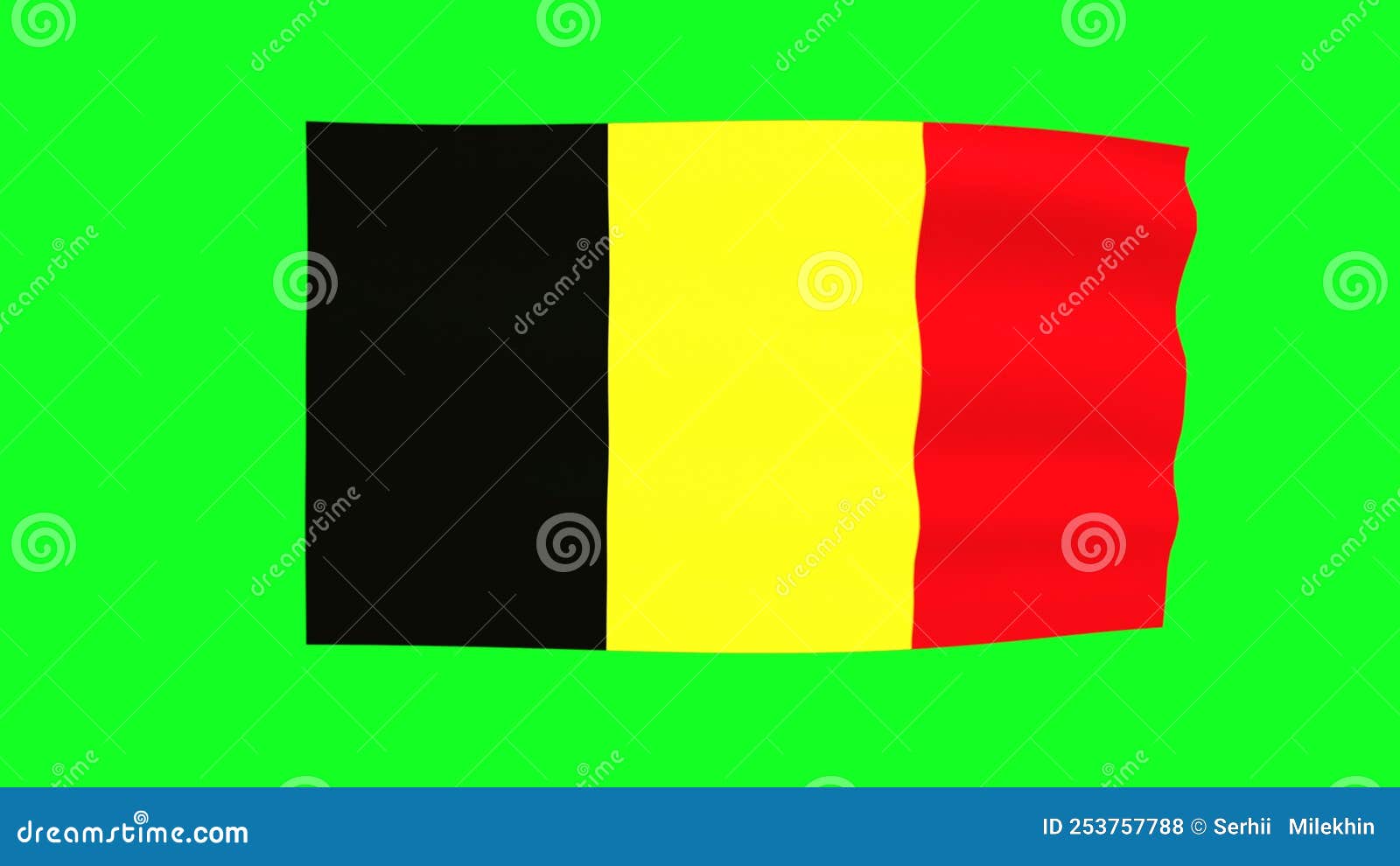 Waving Flag of Belgium on Green Screen. 3D Animation. 4K 5 Stock ...