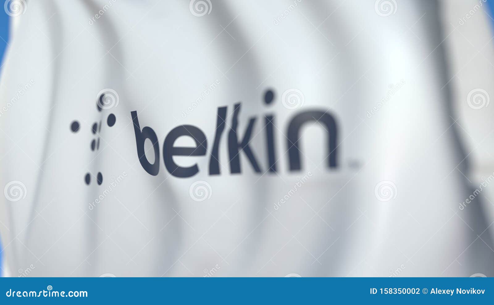 Waving Flag with Belkin Logo, Close-up. Editorial 3D Rendering ...