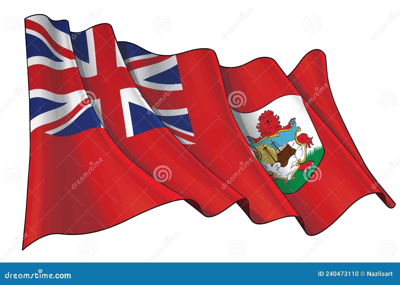 Waving Flag of Bermuda stock vector. Illustration of bermuda - 240473110