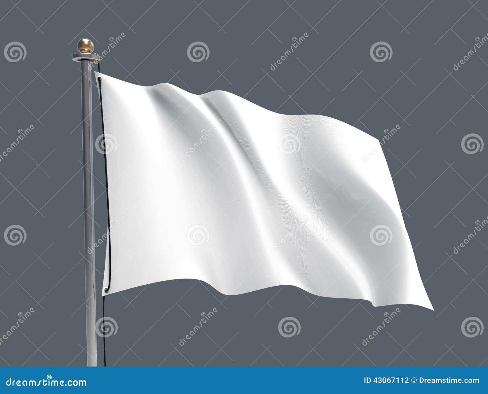 Waving Flag / Blank Flag - Grey Background Stock Illustration ...