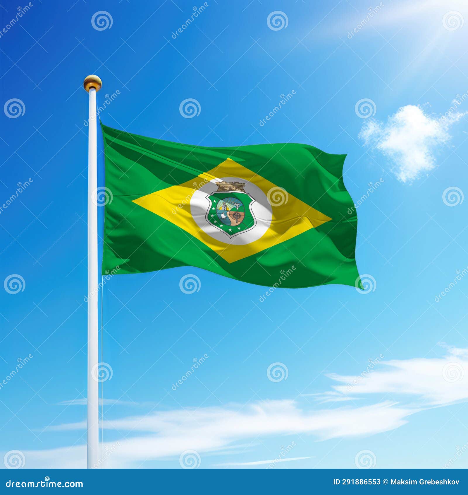 Blank Map Ceara Of Brazil. High Quality Map Ceara With Regions On ...