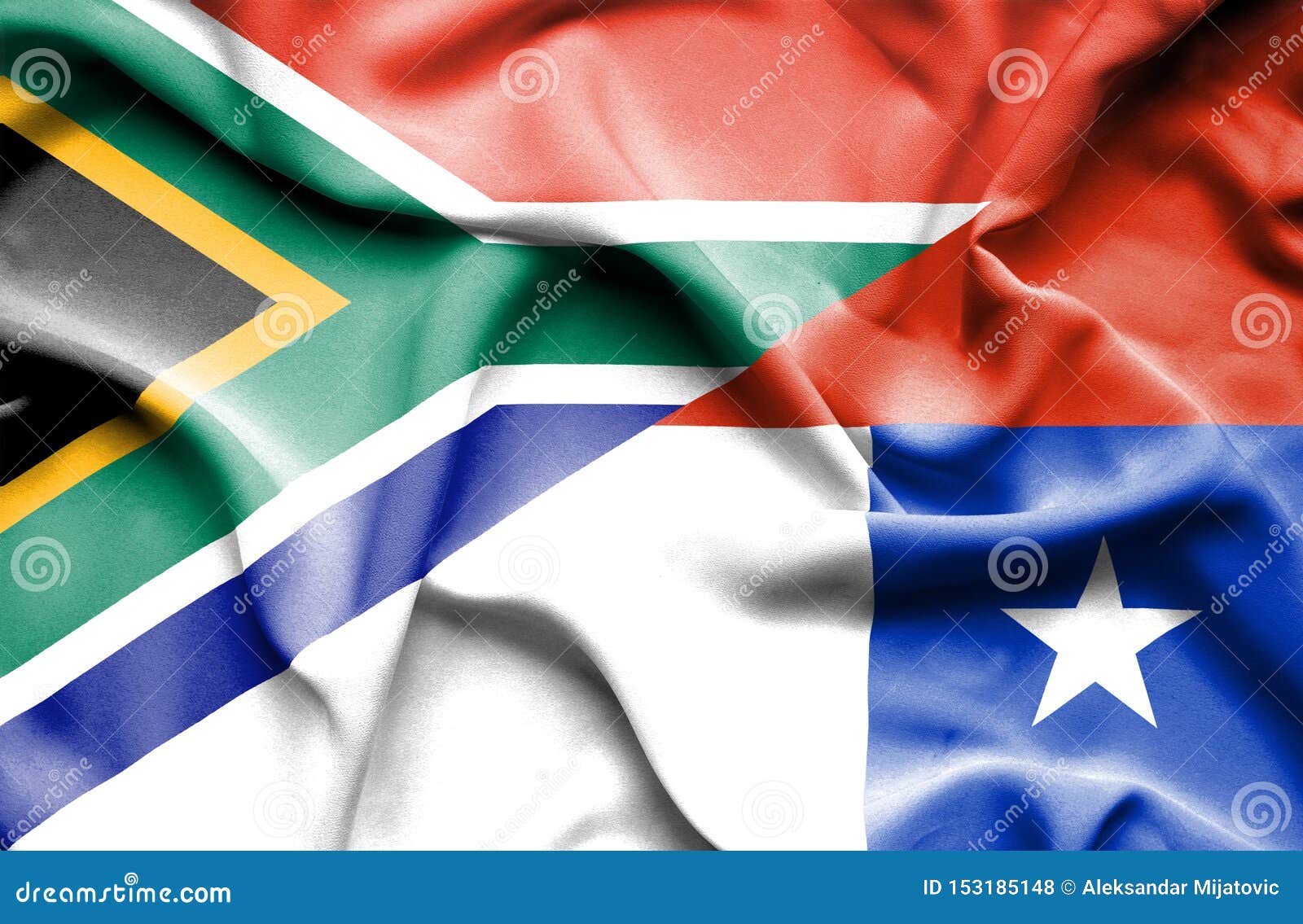 Waving Flag of Chile and South Africa Stock Illustration - Illustration ...