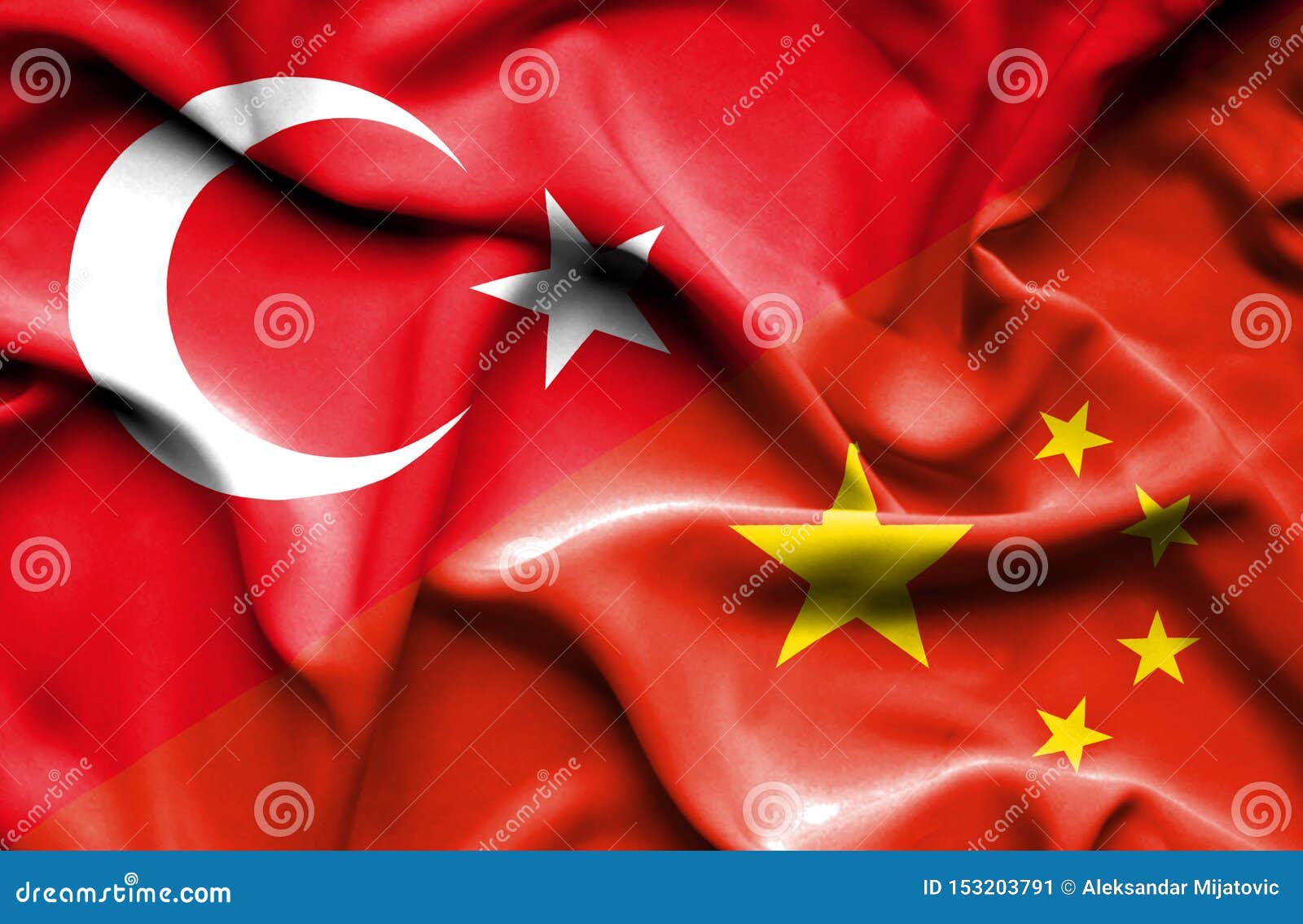 Waving Flag of China and Turkey Stock Illustration - Illustration of ...
