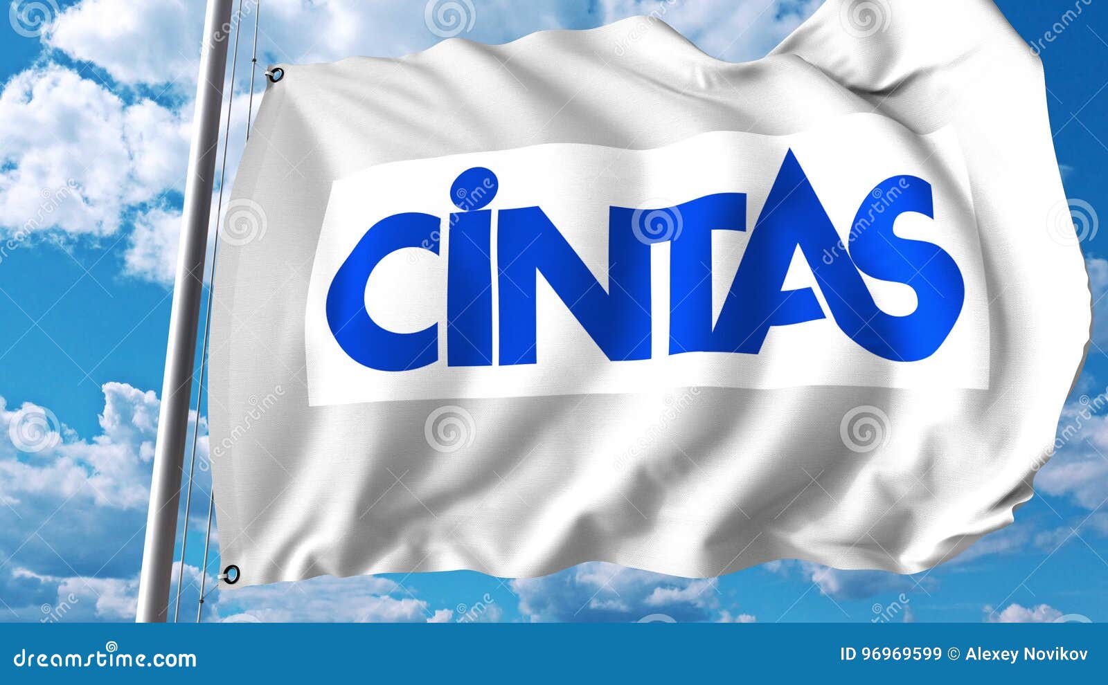 Waving Flag with Cintas Logo. Editoial 3D Rendering Editorial Stock ...