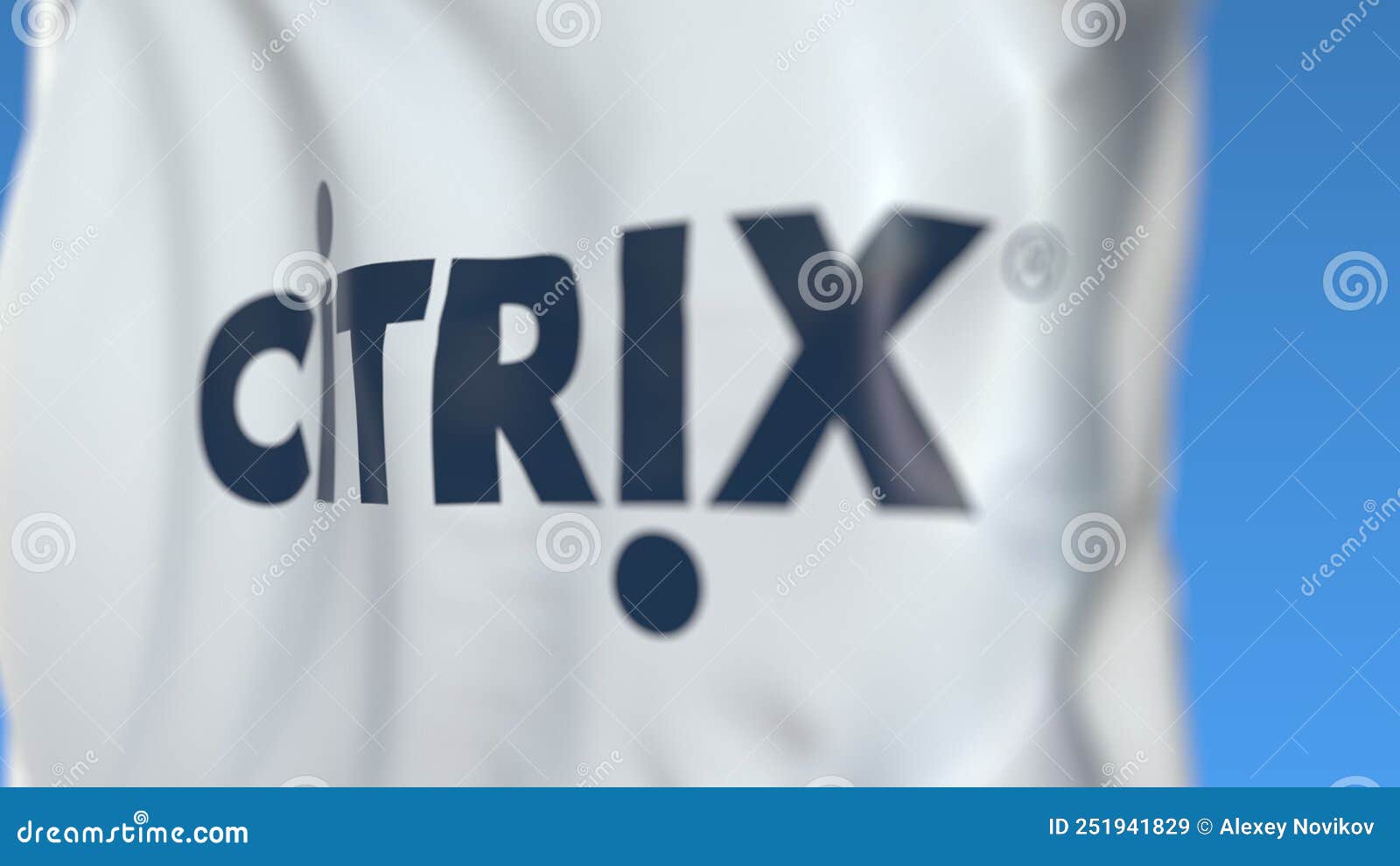 Waving Flag with Citrix Systems Logo, Close-up. Editorial 3D Rendering ...