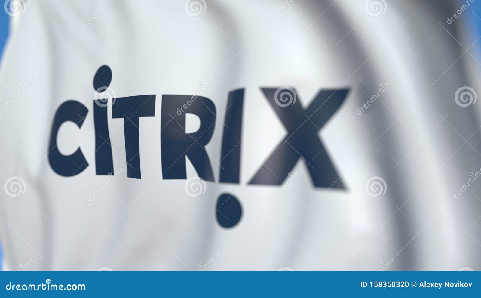 Waving Flag with Citrix Systems Logo, Close-up. Editorial 3D Rendering ...