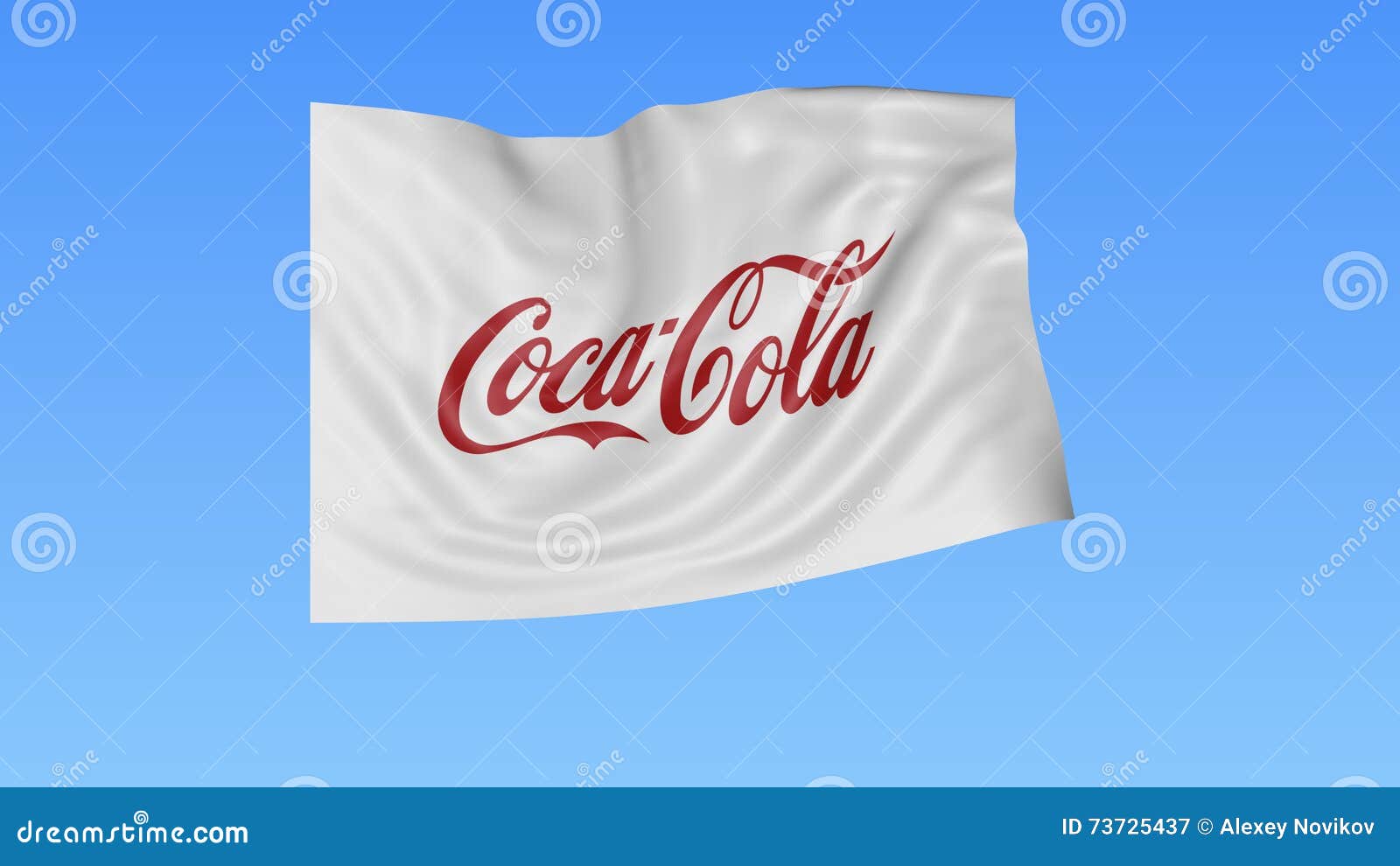 Waving Flag Coca Cola Logo Seamless Loop Blue Background Editorial ...