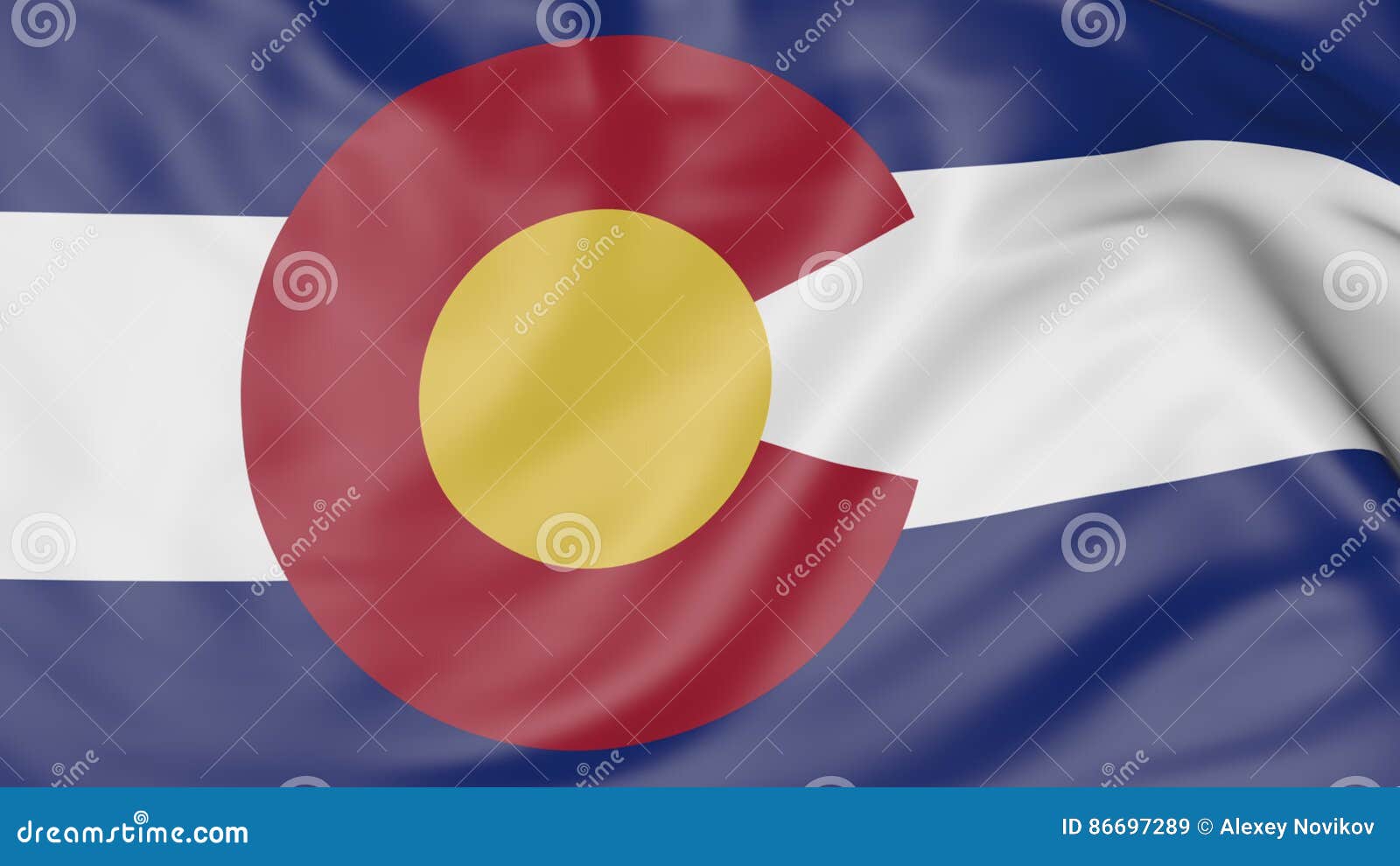 Waving Flag of Colorado State. 3D Rendering Stock Image - Image of ...