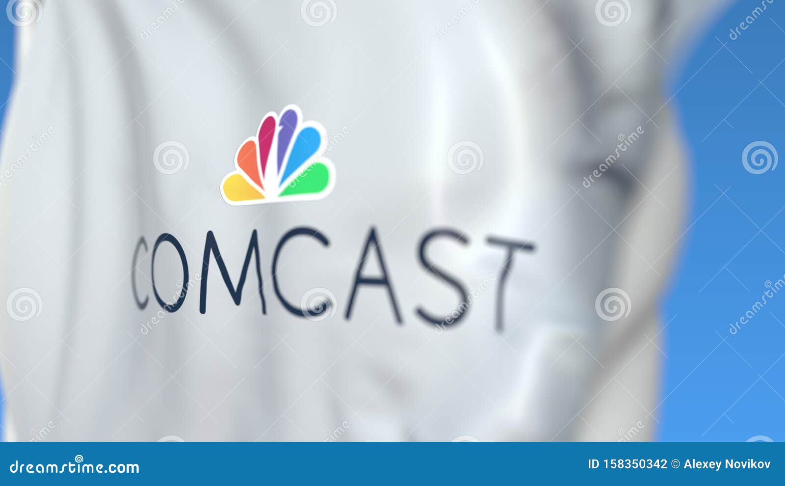 Comcast Logo On Waving Digital Flag. Editorial 3d Rendering ...