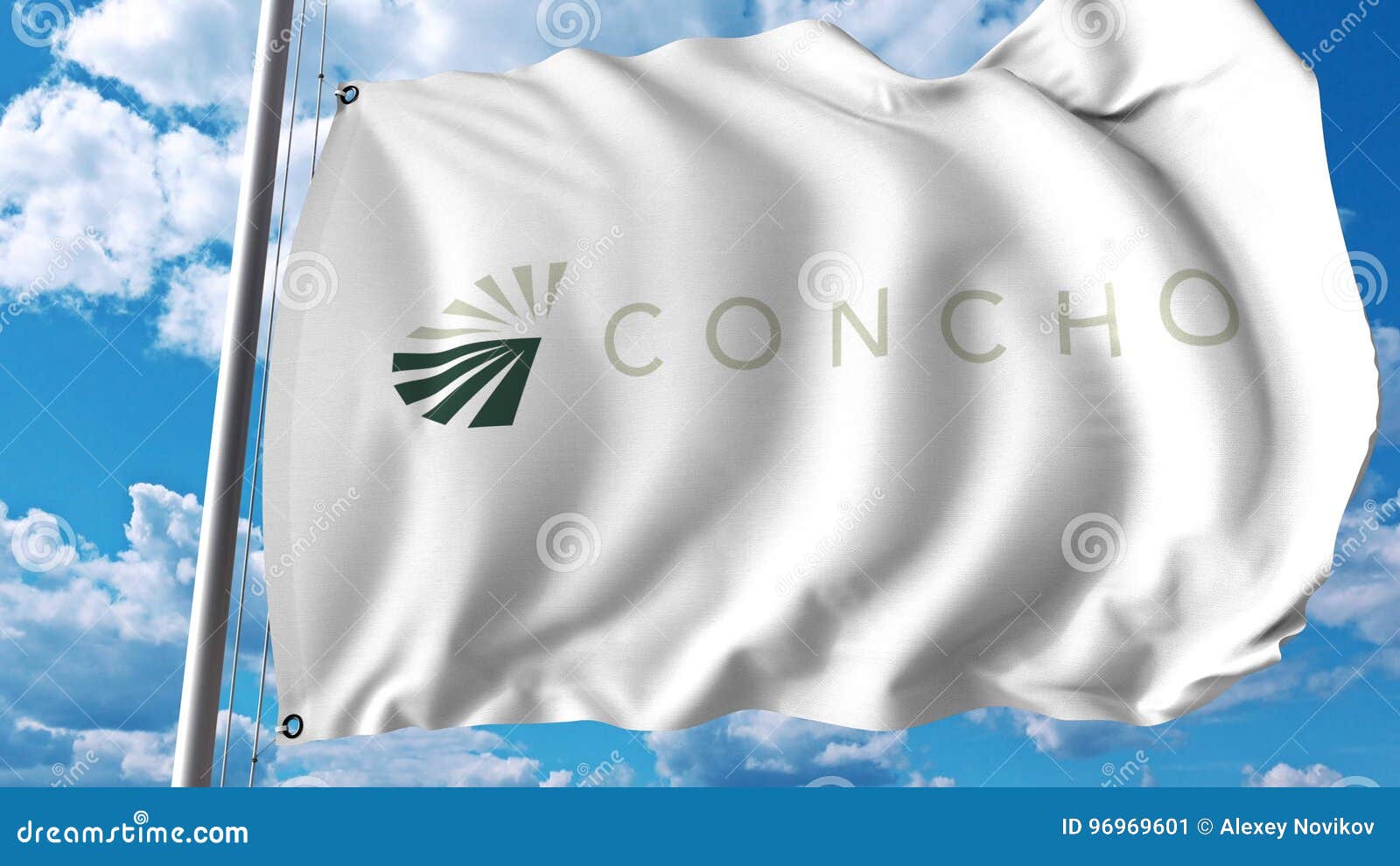 Waving Flag with Concho Resources Logo. Editoial 3D Rendering Editorial ...
