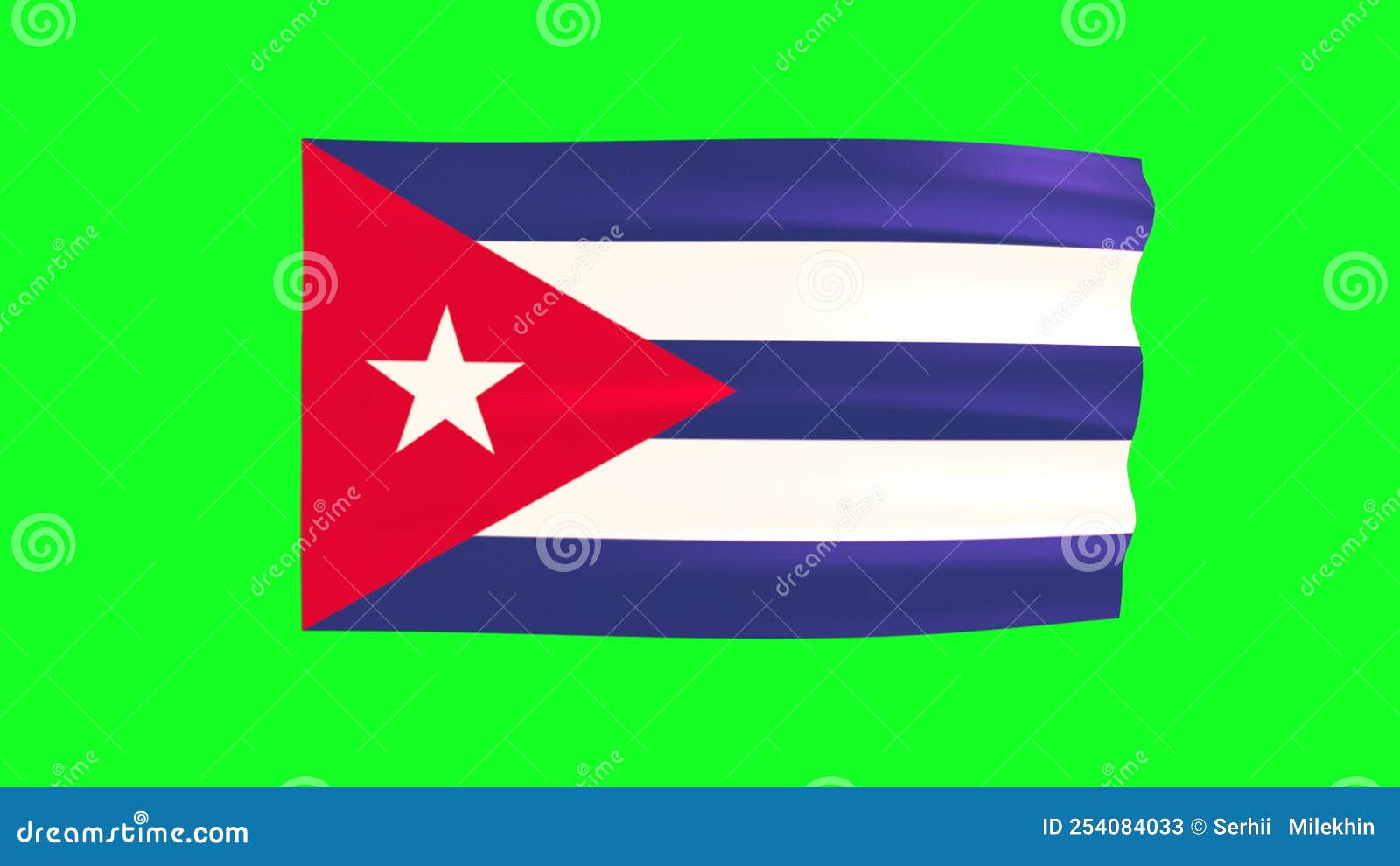 Waving Flag of Cuba on Green Screen. 3D Animation Stock Video - Video ...