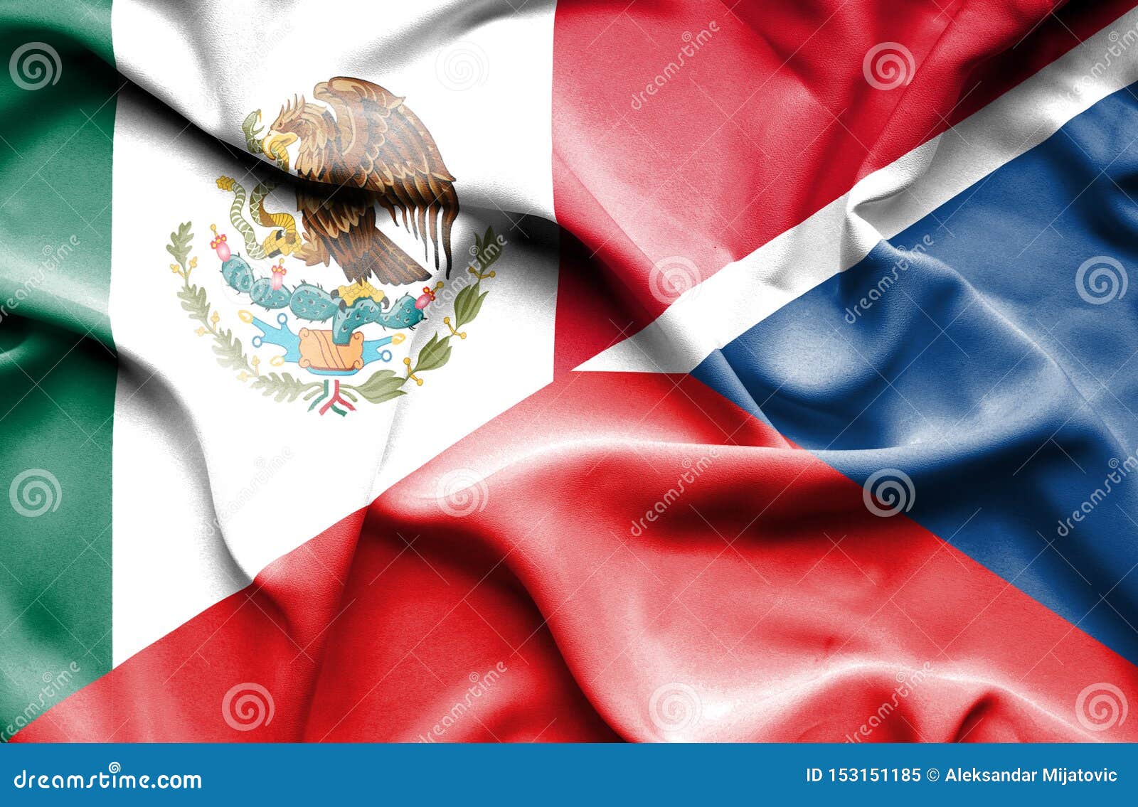 Waving Flag of Czech Republic and Mexico Stock Illustration ...