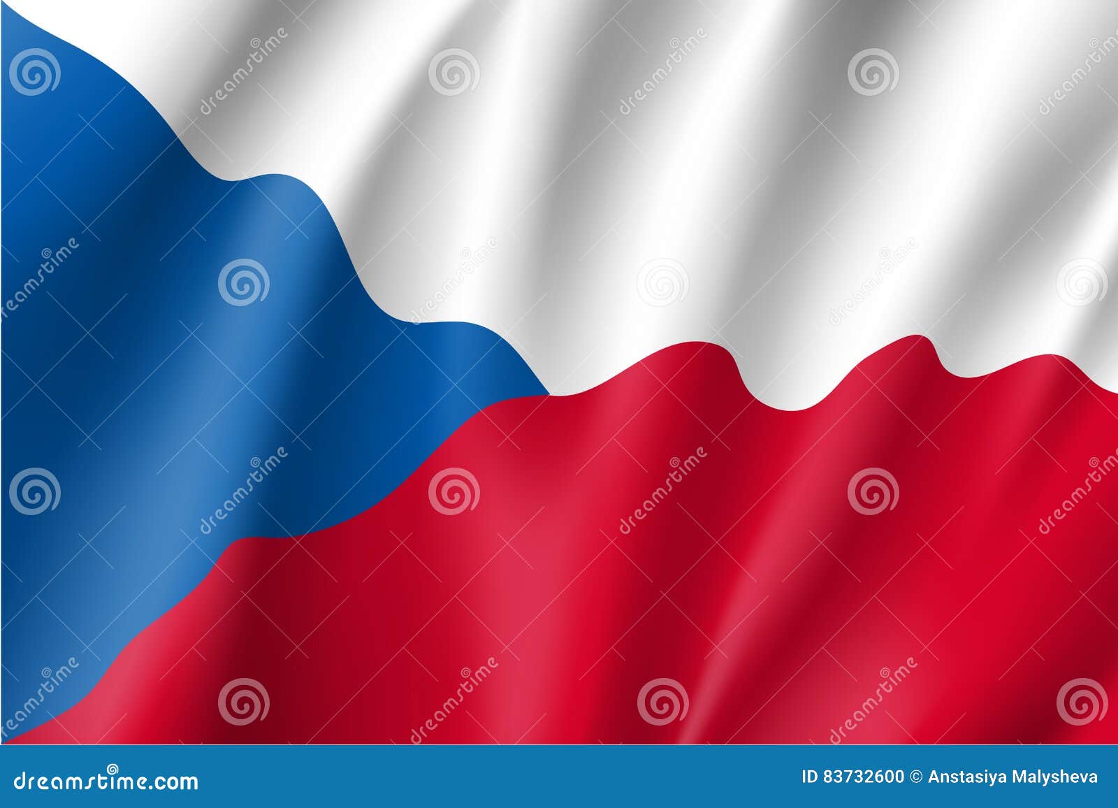 Waving Flag of Czech Republic Stock Vector - Illustration of country ...