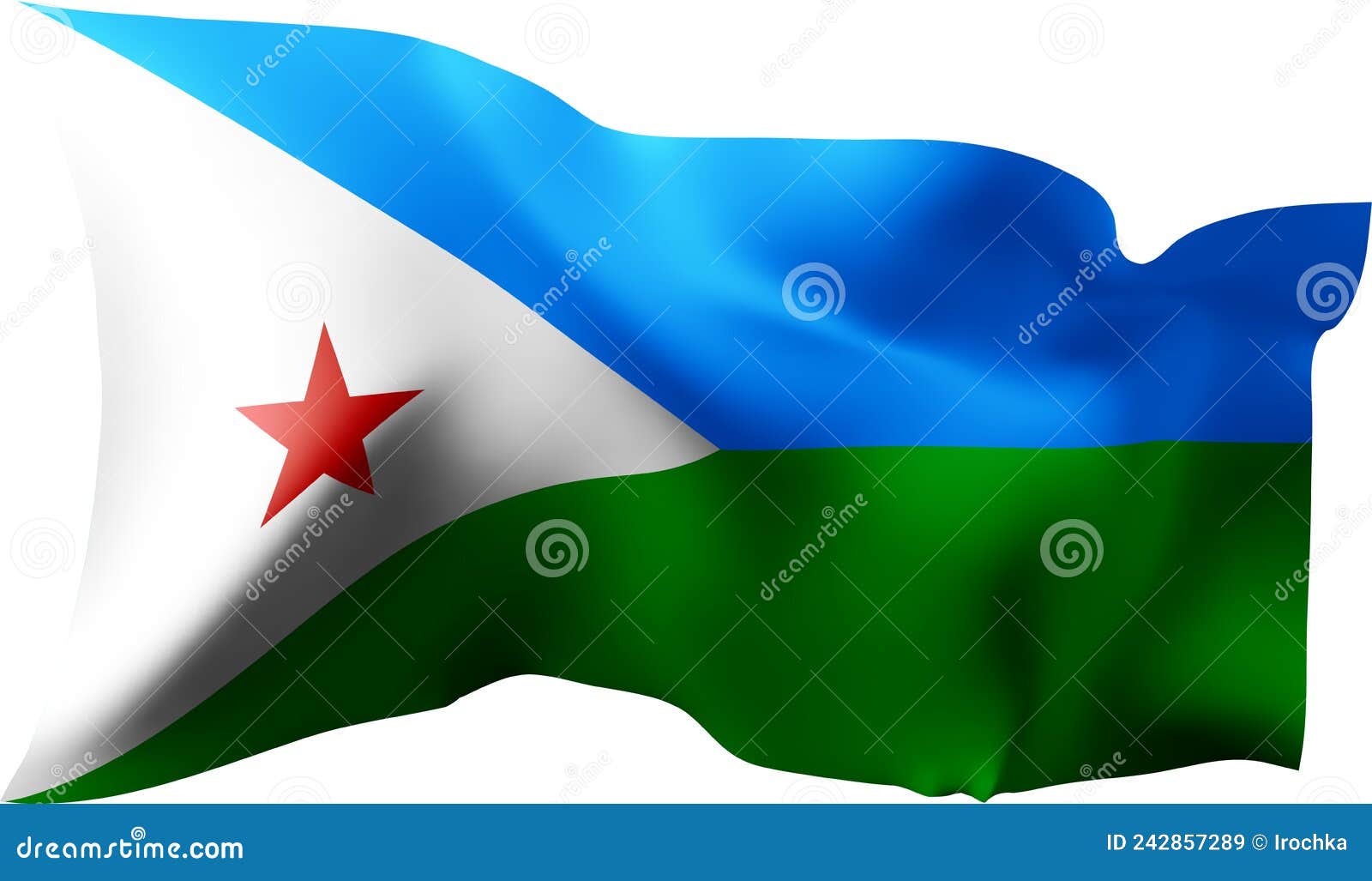 Waving Flag Of The Djibouti Illustration Of Wavy Djibouti Flag Flag