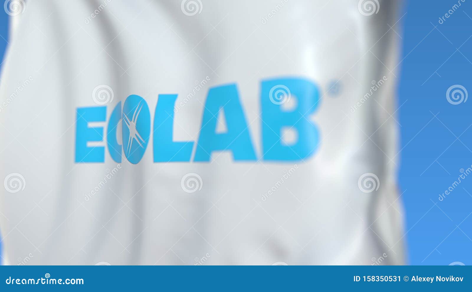 Flying Flag with Ecolab Logo, Close-up. Editorial 3D Rendering ...