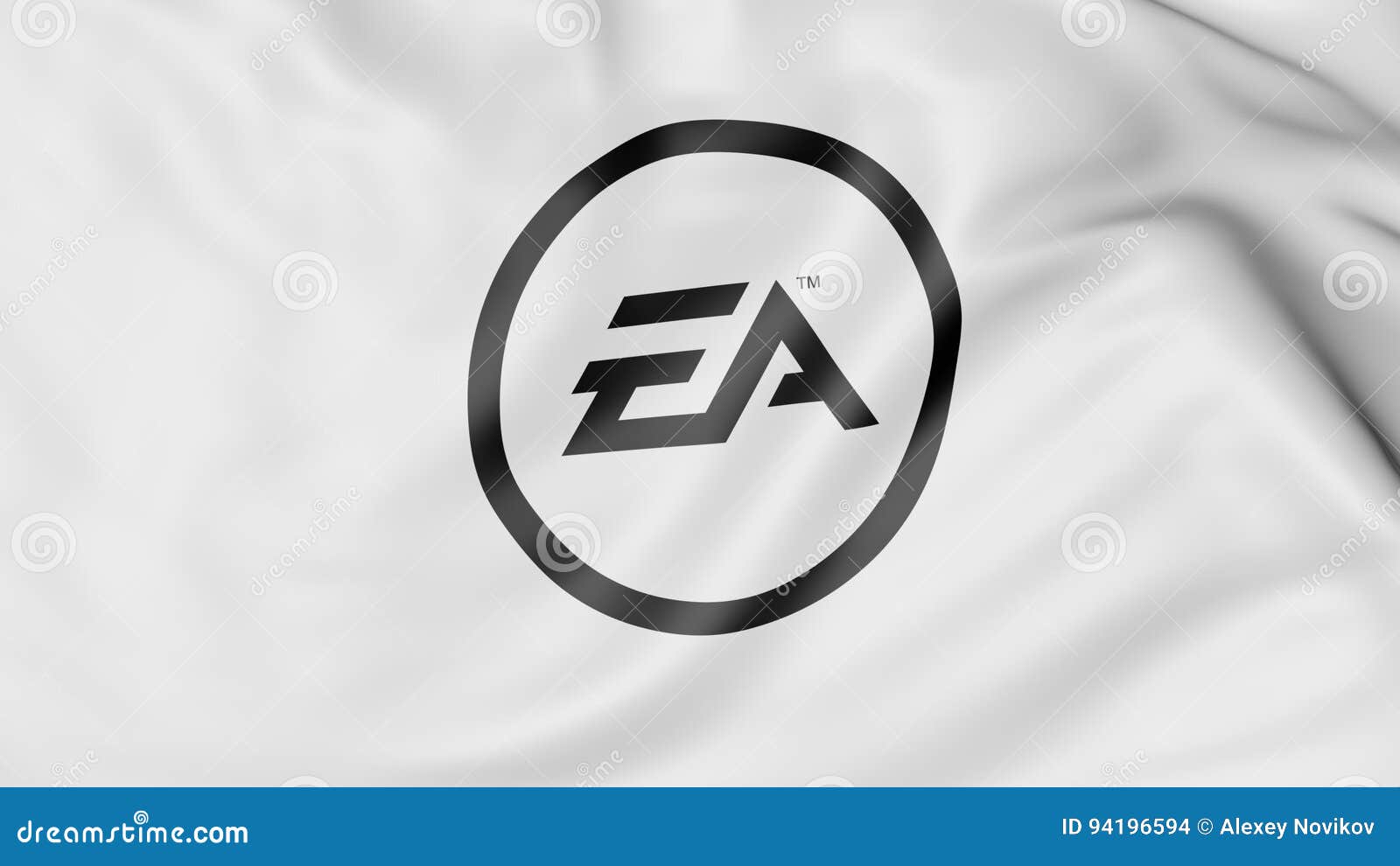 Waving Flag with Electronic Arts EA Logo. Editorial 3D Rendering ...