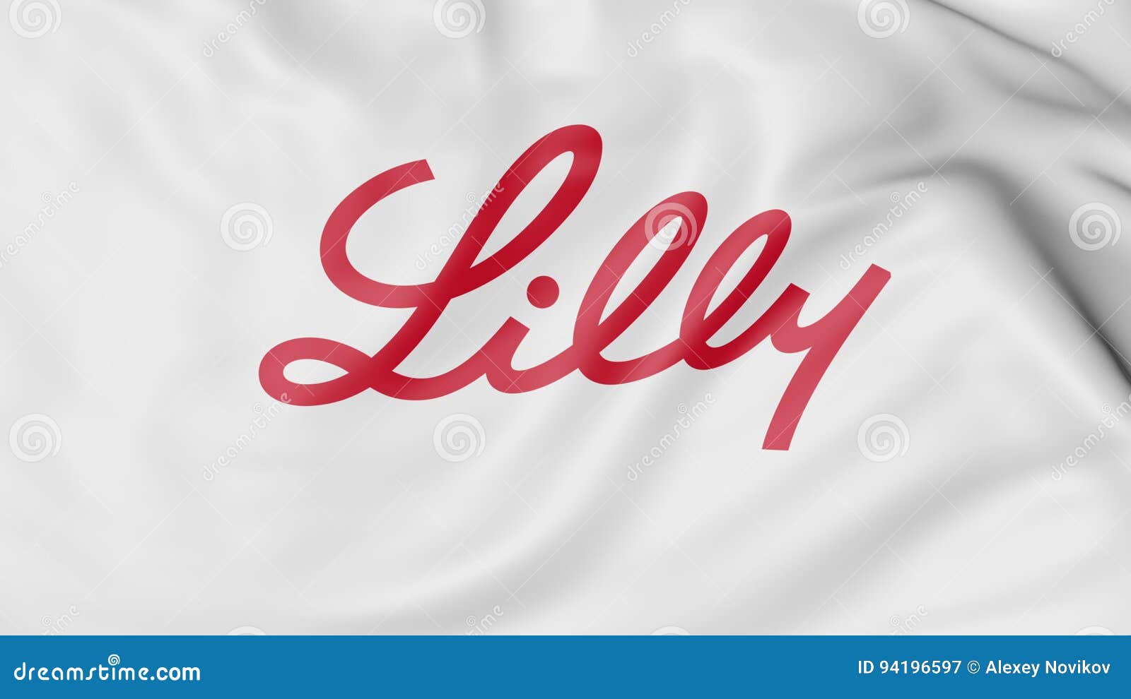 Waving Flag with Eli Lilly and Company Logo. Editorial 3D Rendering ...