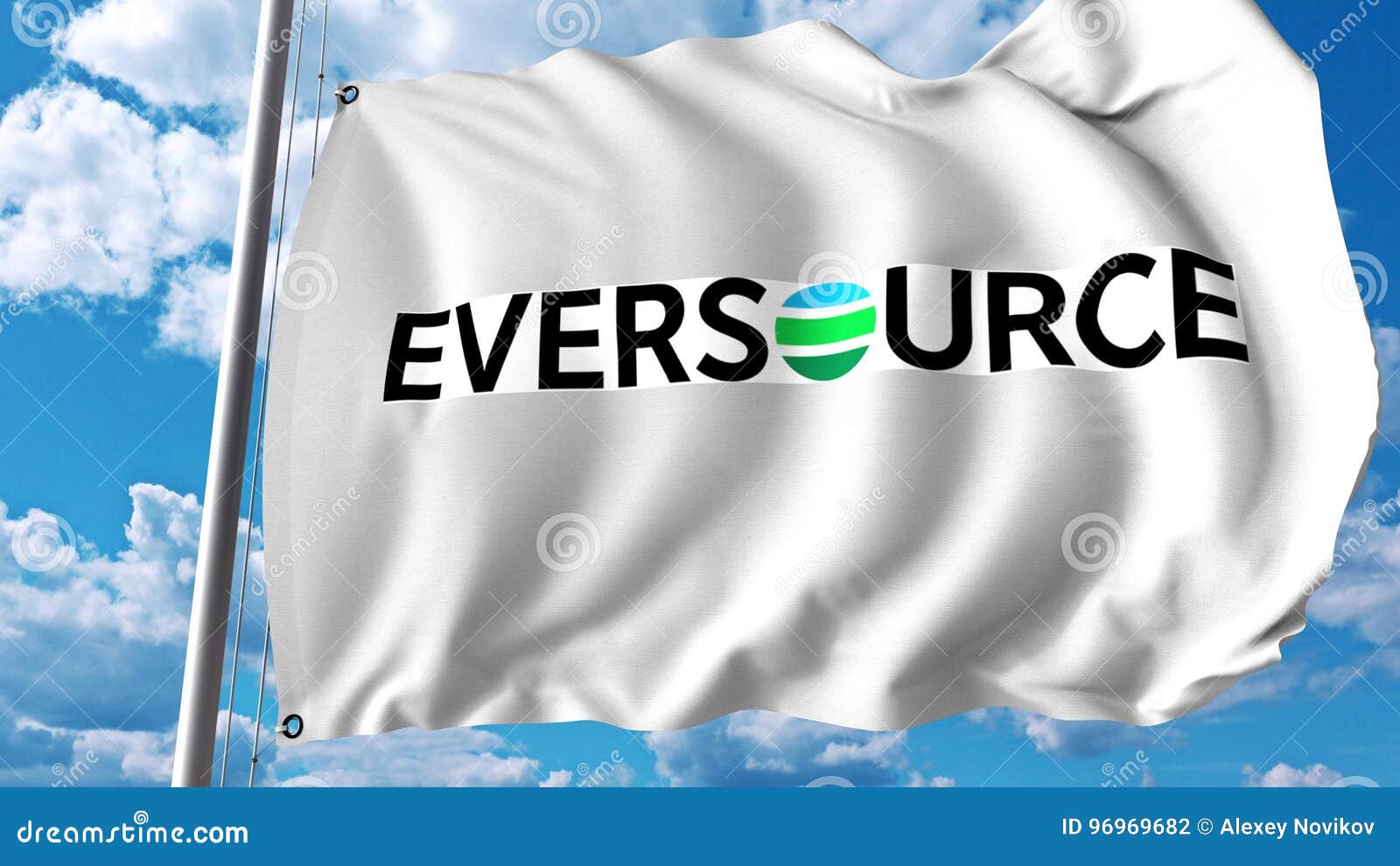 Waving Flag with Eversource Energy Logo. Editoial 3D Rendering ...