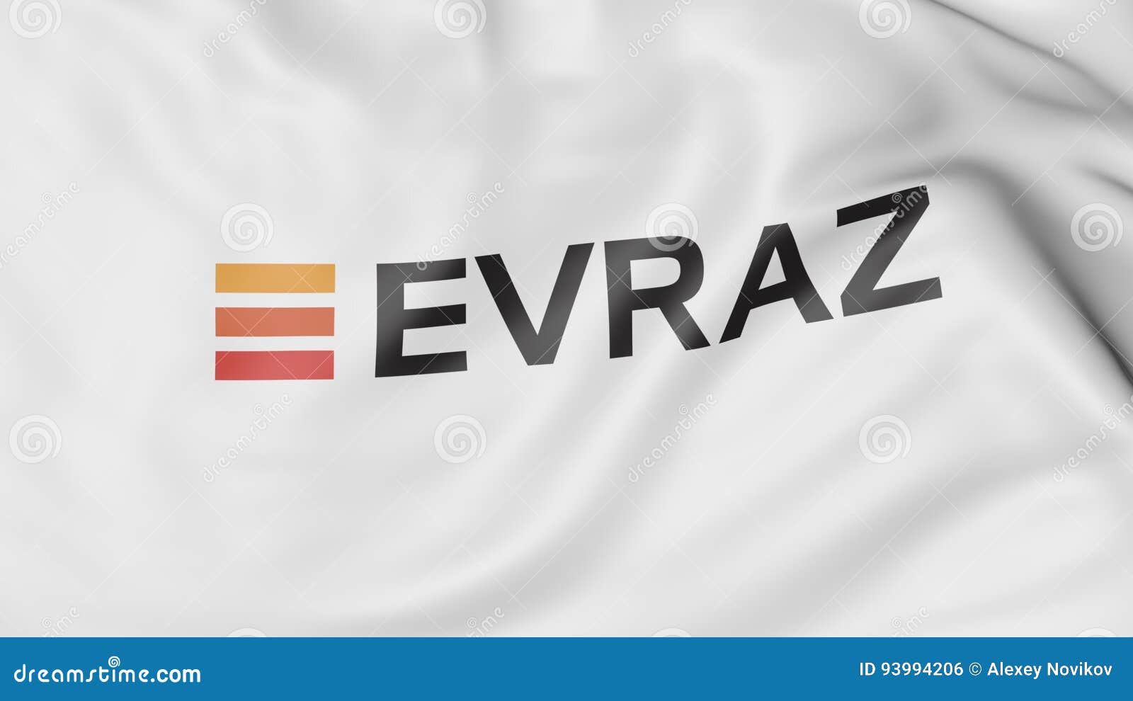 Waving Flag with Evraz Group S.a. Logo. Editorial 3D Rendering ...