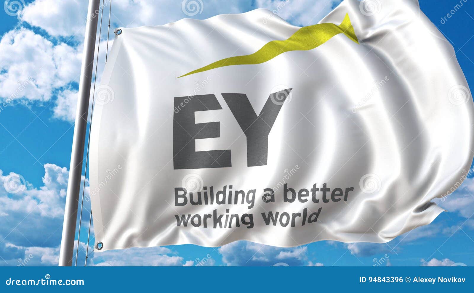 Ernst Young Ey On Glossy Office Wall Realistic Texture Editorial Image ...