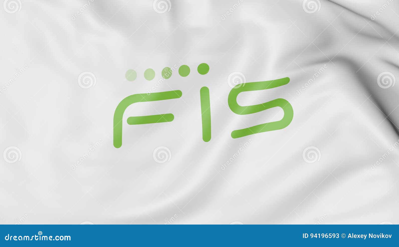 Waving Flag with Fis Logo. Editorial 3D Rendering Editorial Stock Photo ...