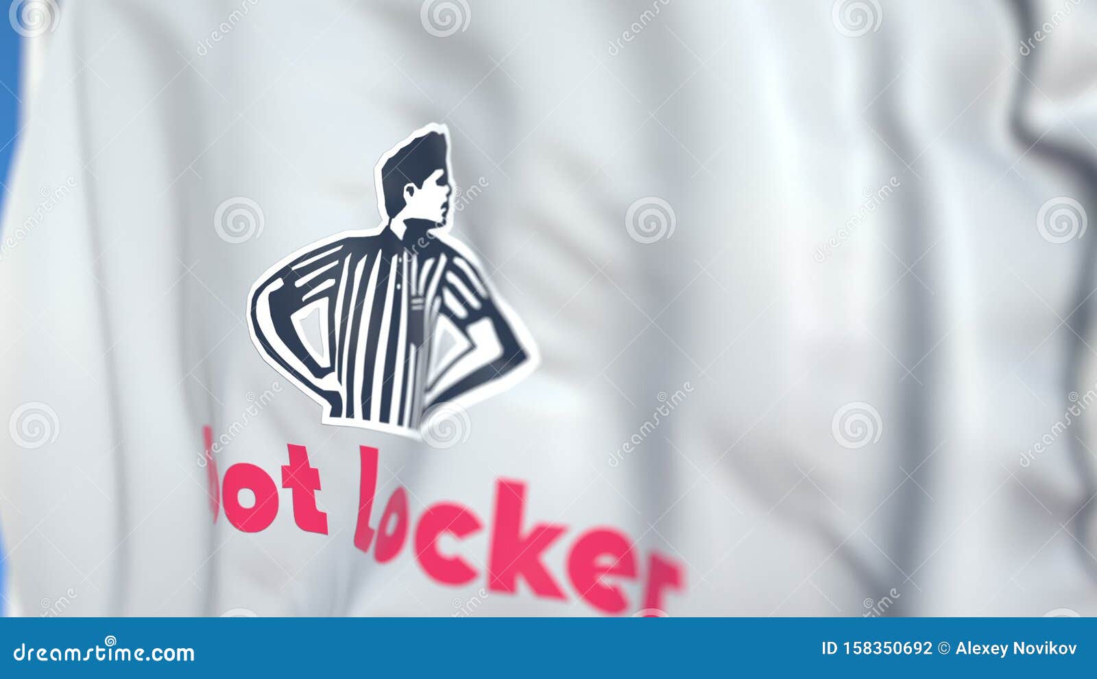 Waving Flag with Foot Locker Logo, Close-up. Editorial 3D Rendering ...
