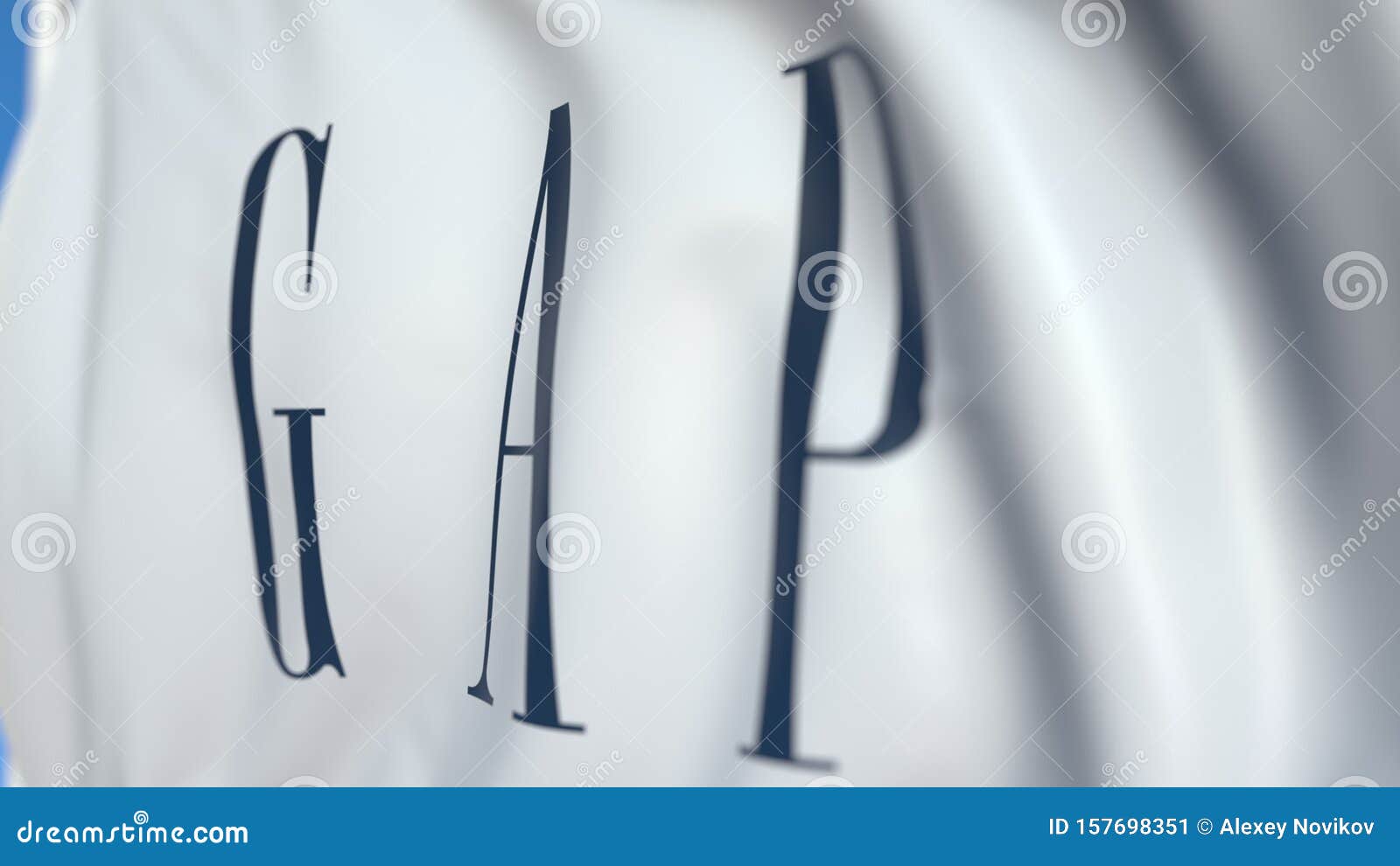 Waving Flag with GAP Inc Logo, Close-up. Editorial Loopable 3D ...