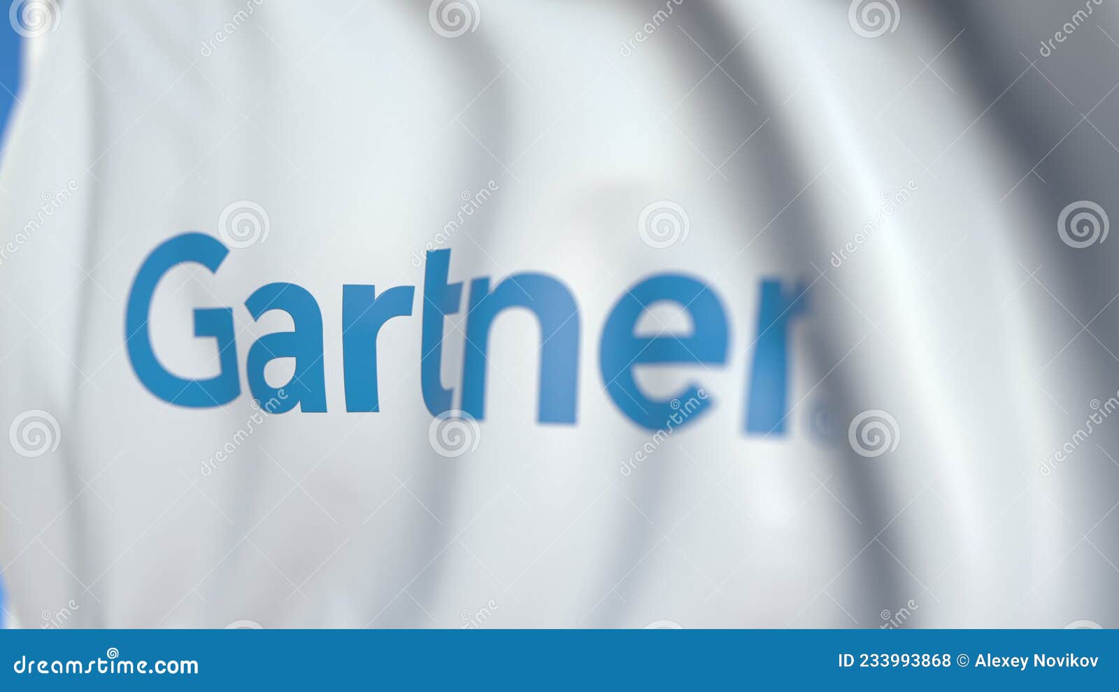 Waving Flag with Gartner Logo, Close-up. Editorial 3D Rendering ...