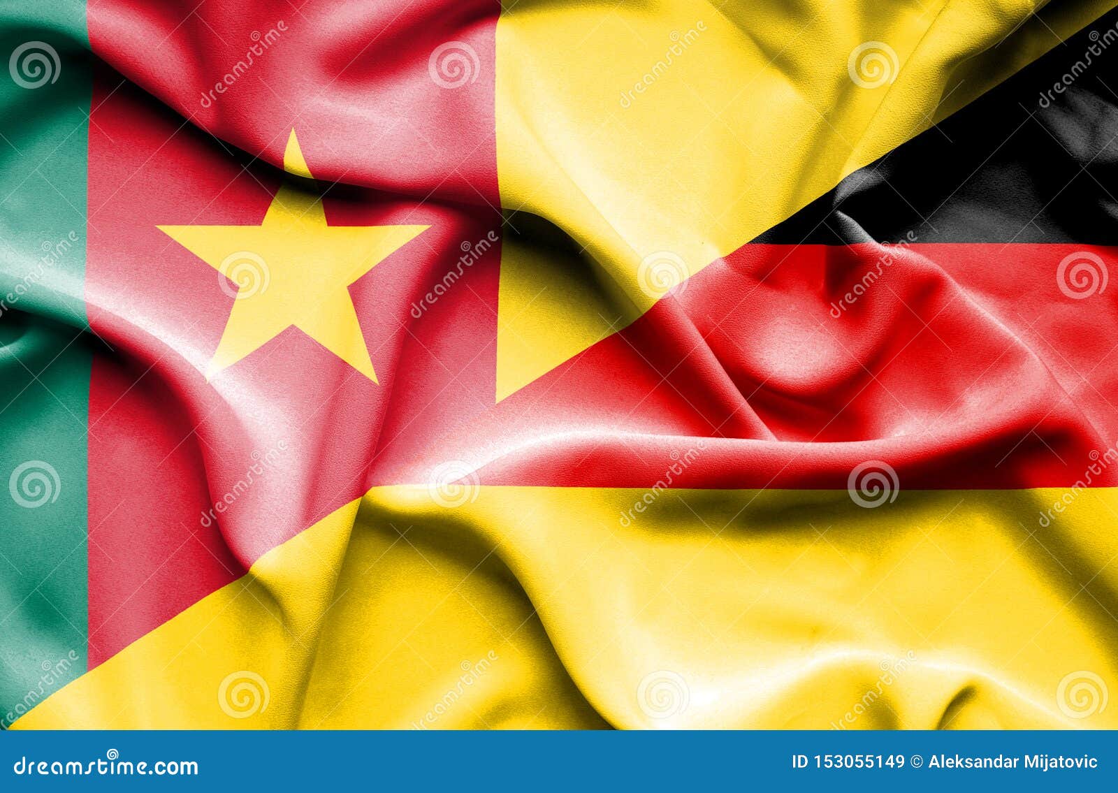 Waving Flag of Germany and Cameroon Stock Illustration - Illustration ...