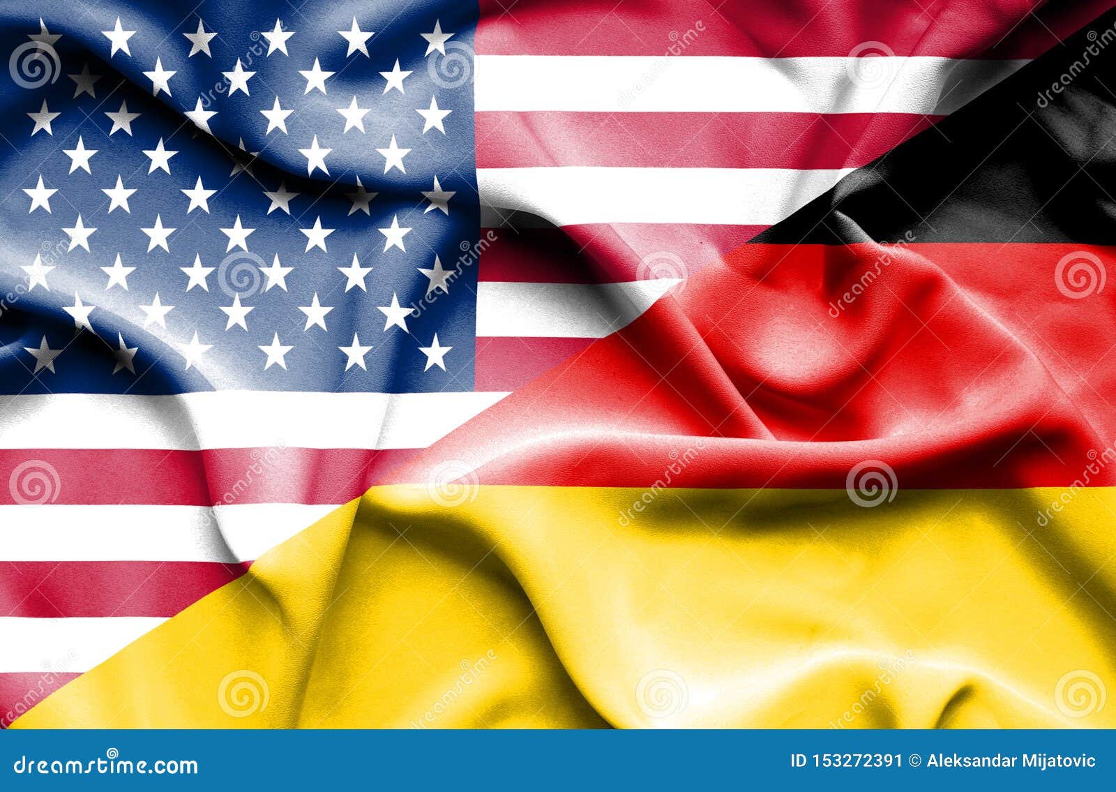 Waving Flag of Germany and USA Stock Illustration - Illustration of ...