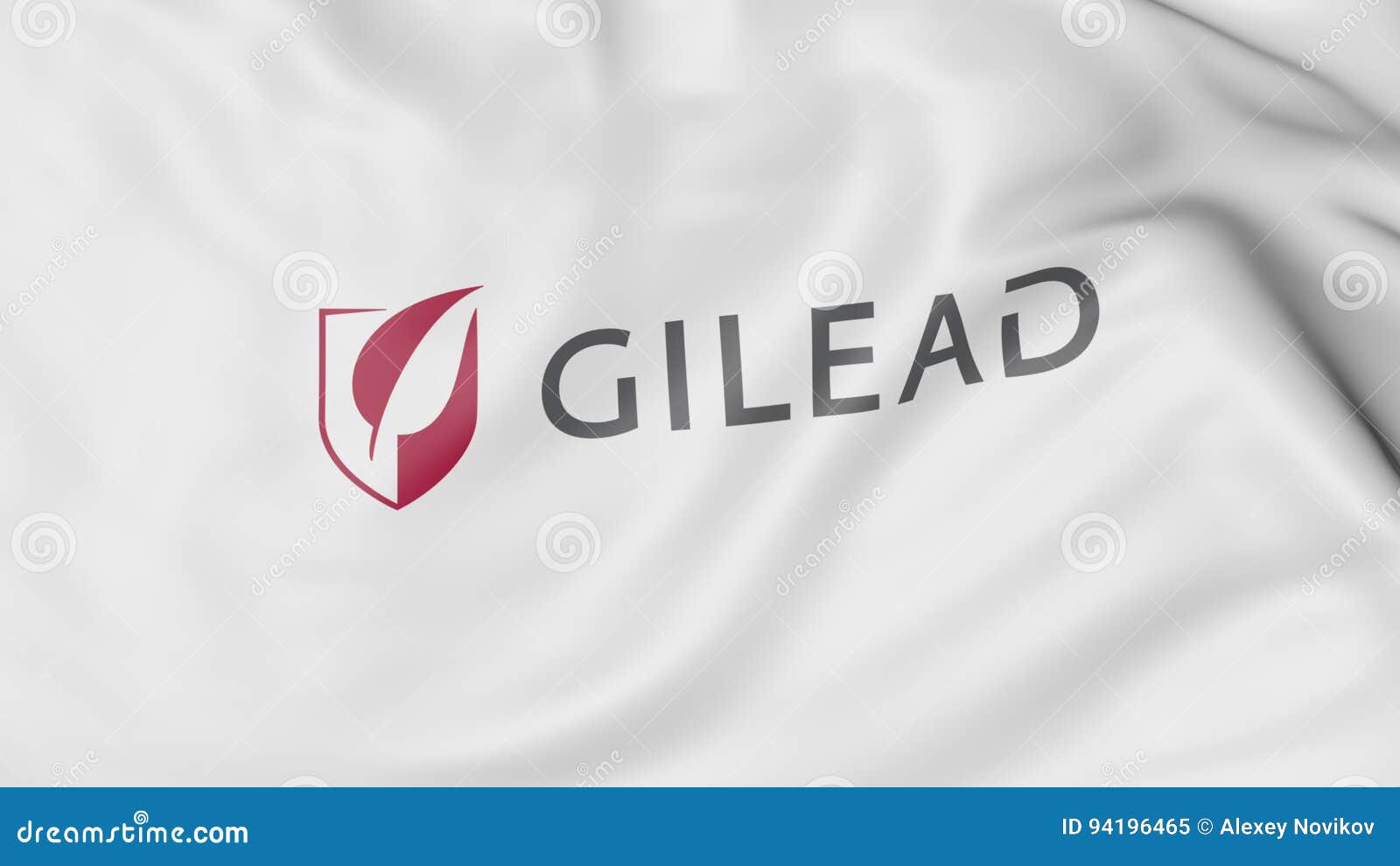 Waving Flag with Gilead Sciences Logo. Editorial 3D Rendering Editorial ...
